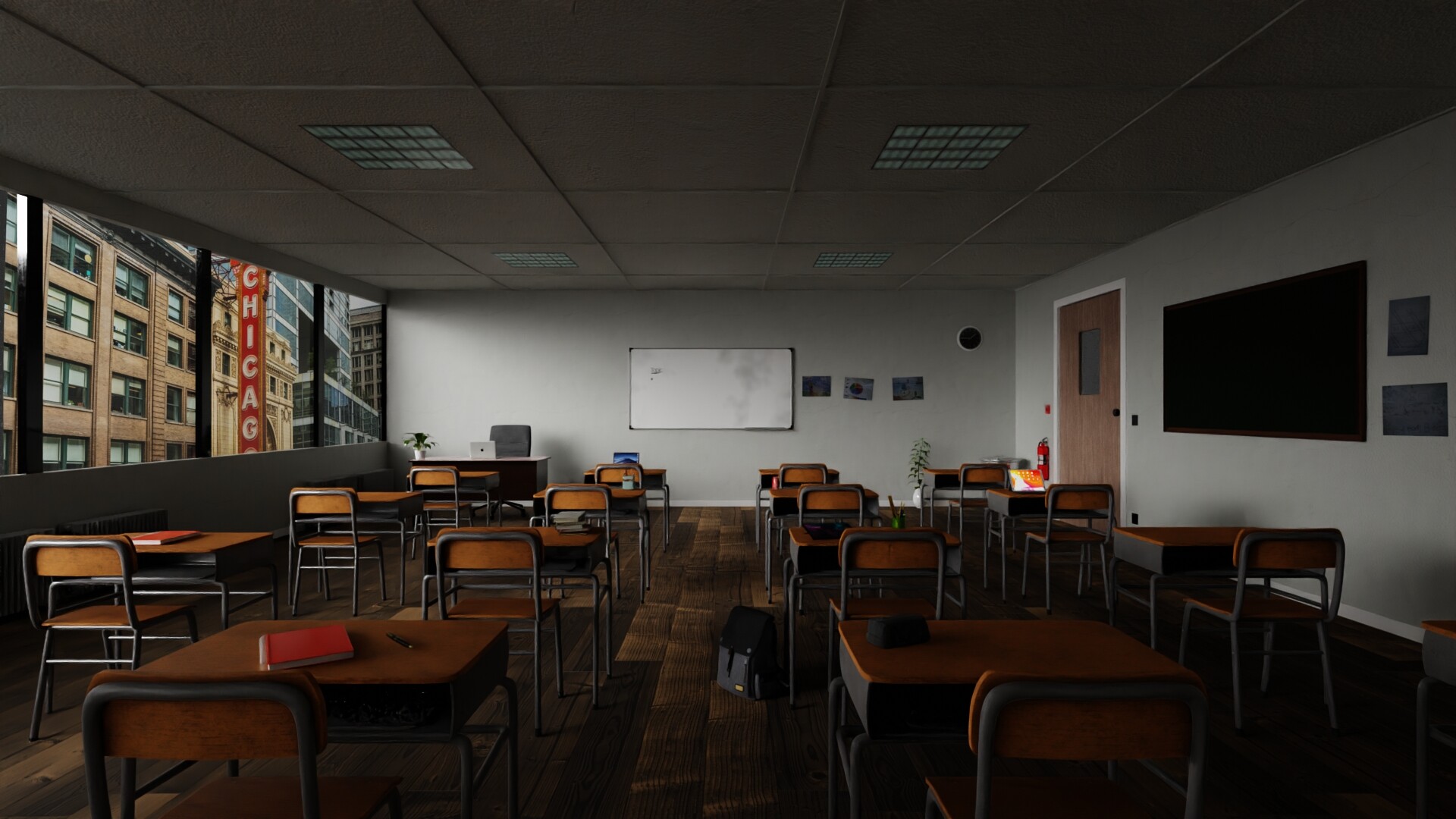 ArtStation - American Style Classroom