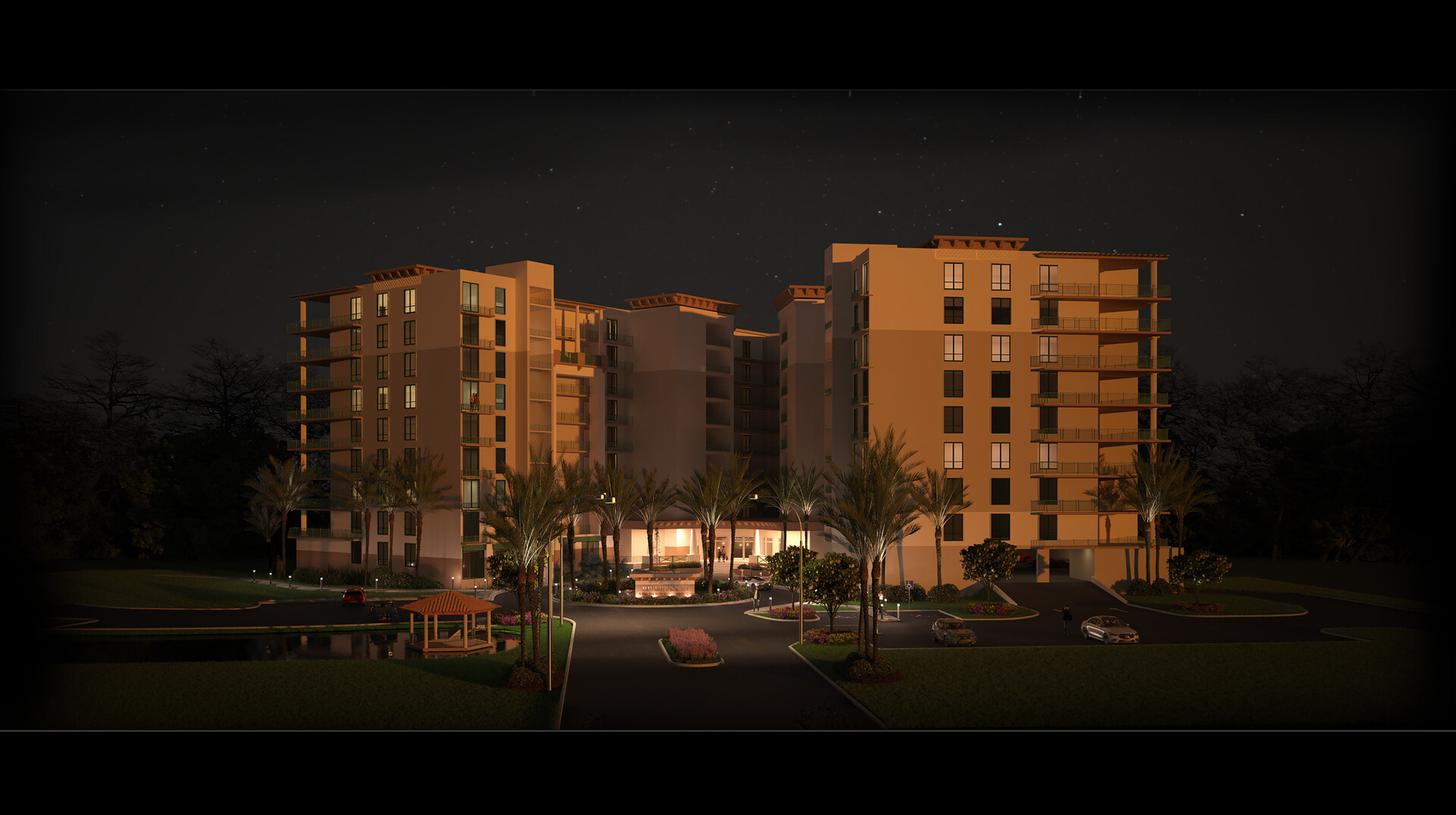 ArtStation - Pilot Condo Architectural Visualization Night View