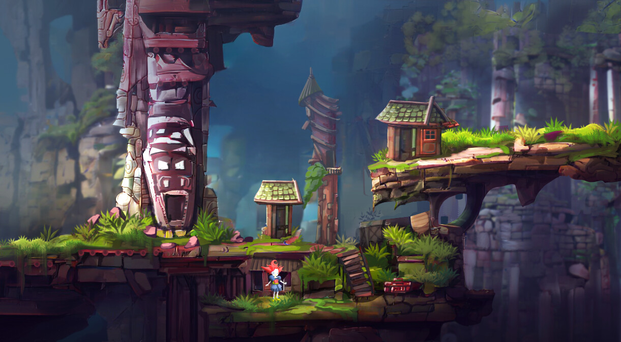 ArtStation - Environment concepts for a platformer game, a quest