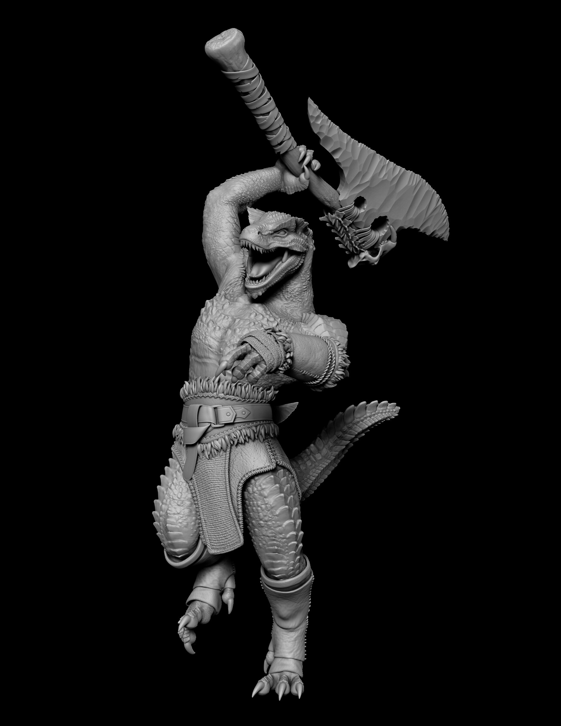 ArtStation - Lizardfolk Barbarian