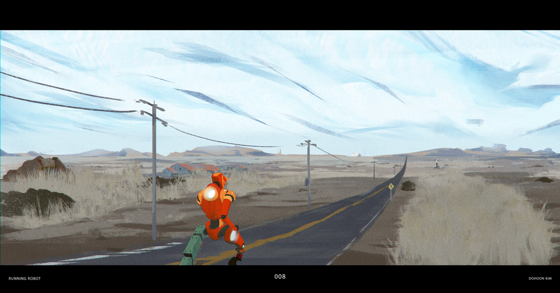 ArtStation - Running Robot 008 - Endless Highway