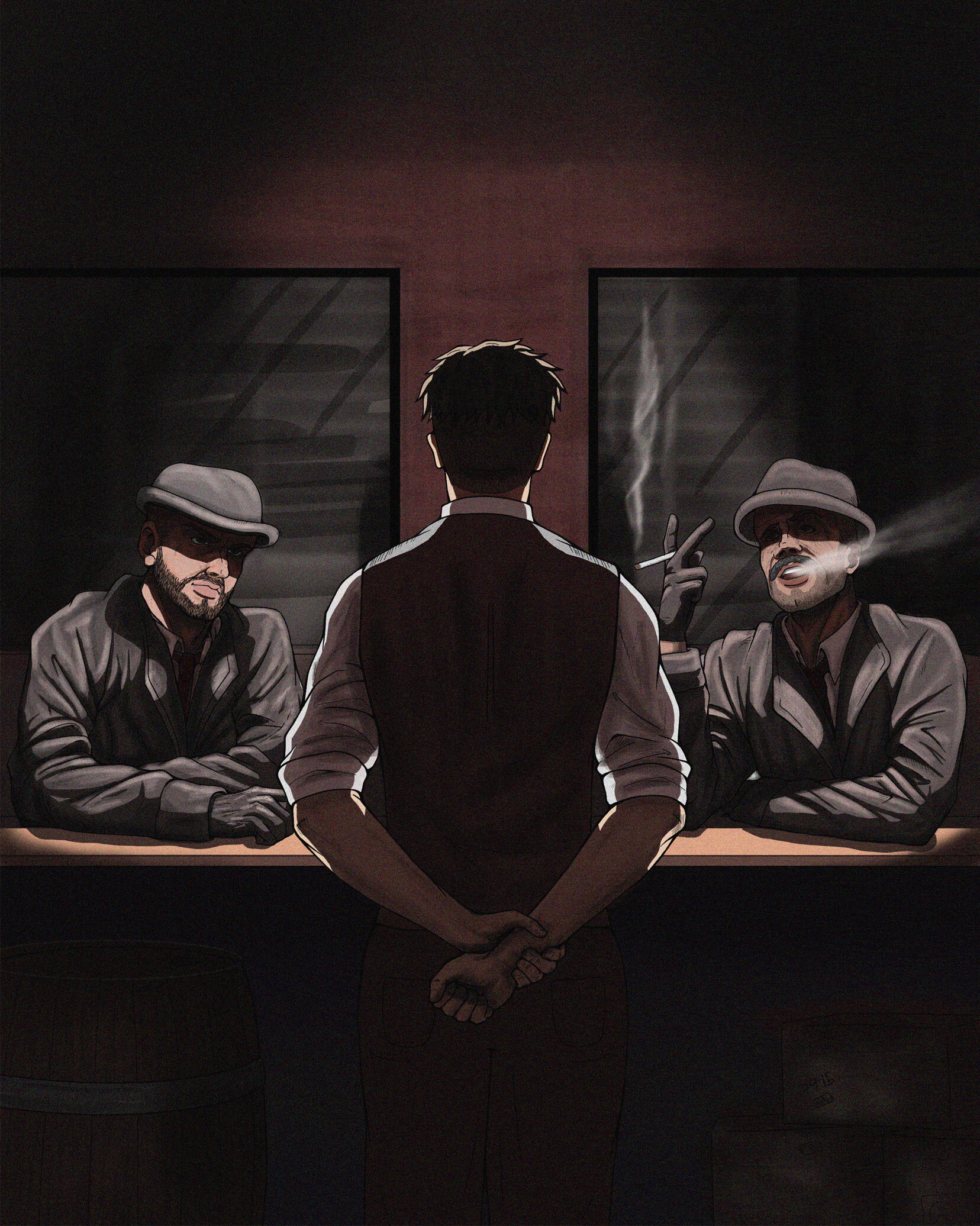 ArtStation - 'The Killers' - E. Hemingway, Book Illustration