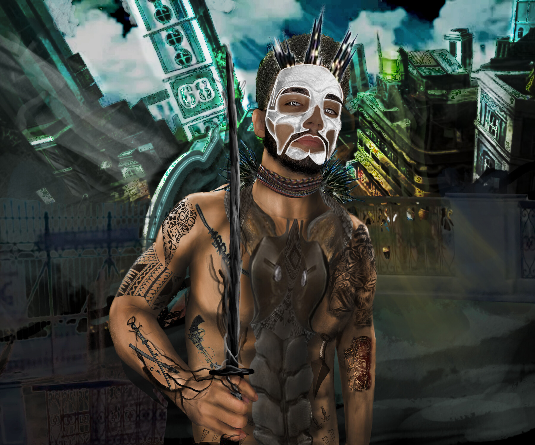 ArtStation - Ink skull man