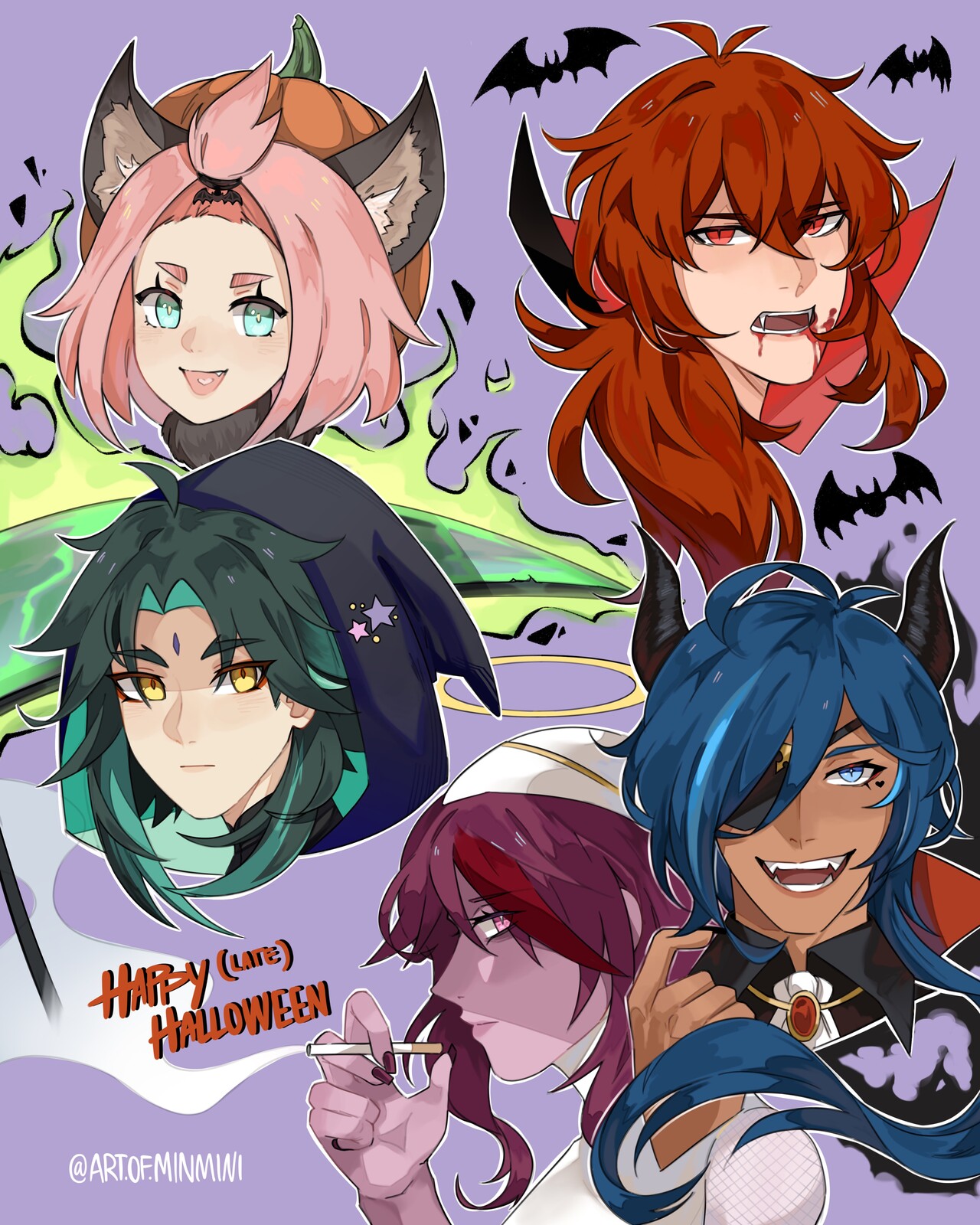 Minmini - Genshin Halloween Artwork