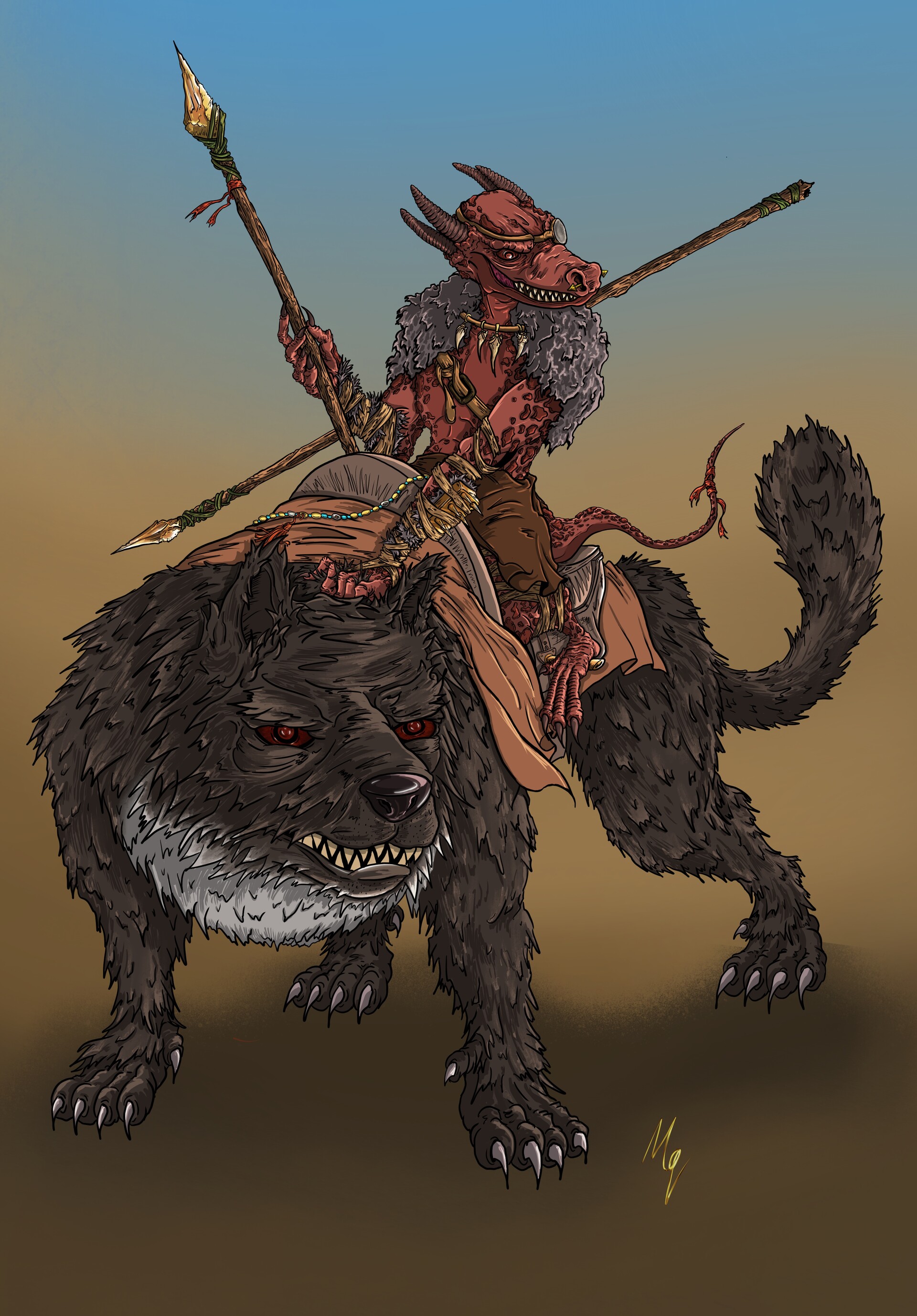 ArtStation - The kobold and the wolf