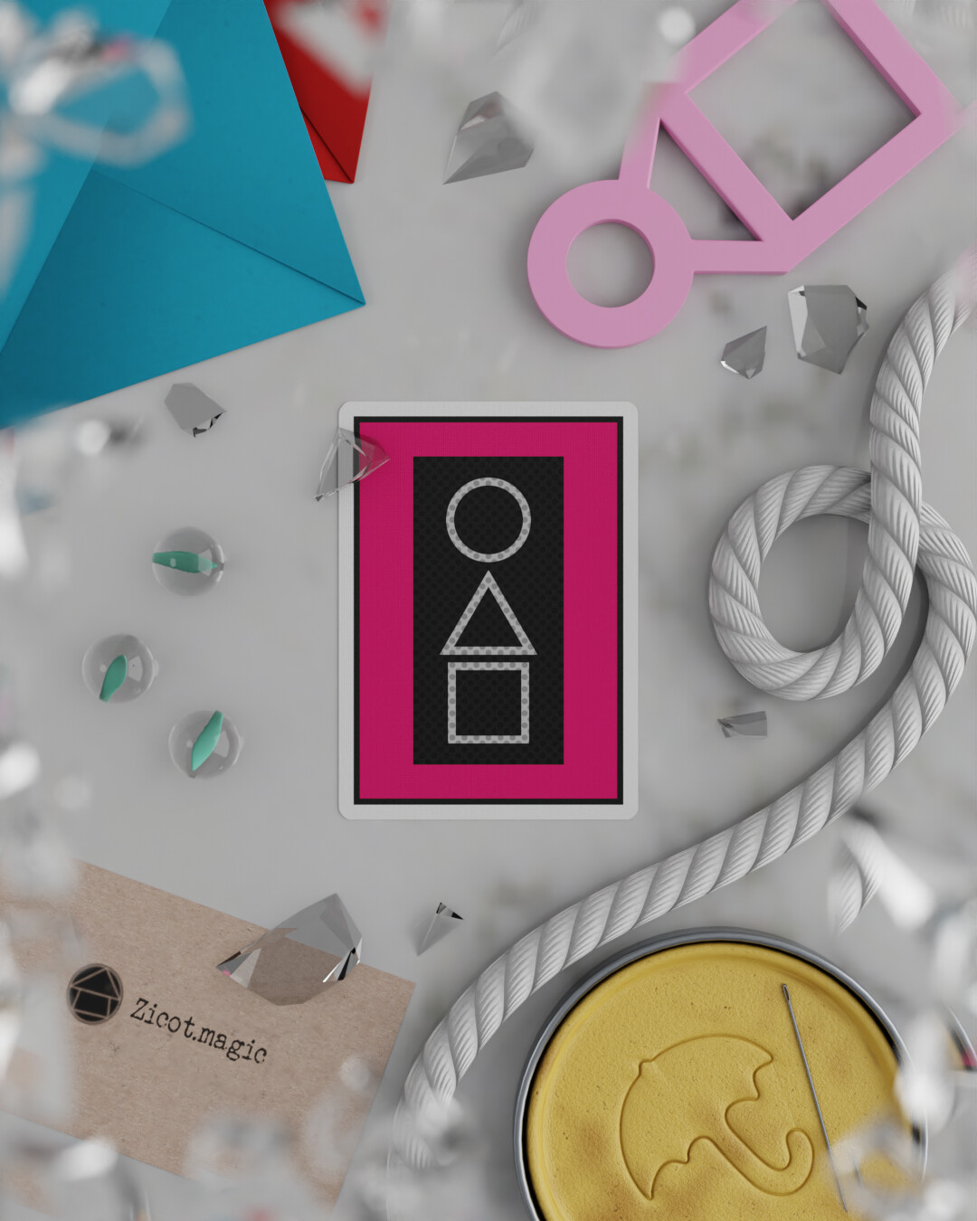 Simone Cotogno - Squid Game Fan Art Cards - "Pink Soldiers" back design