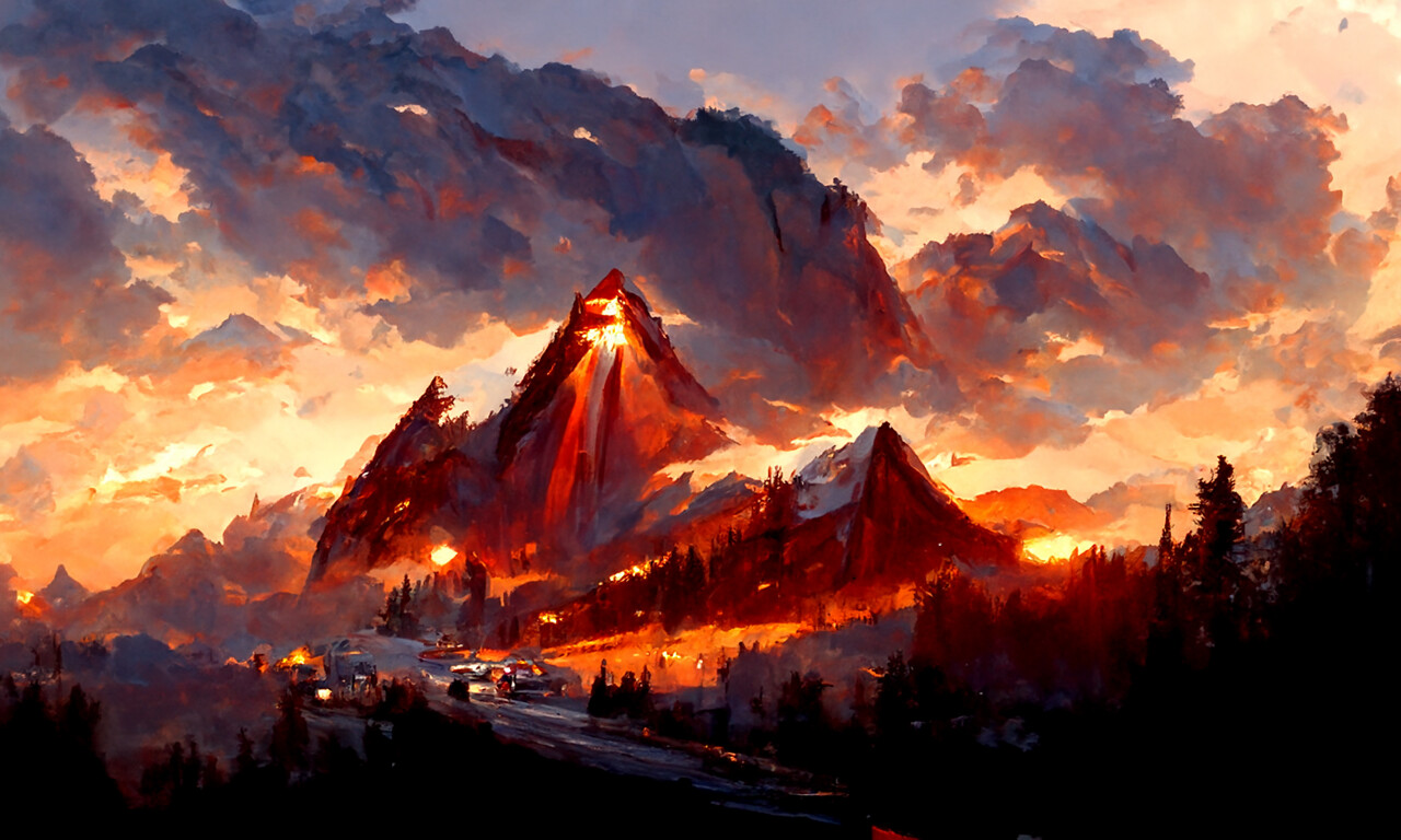 ArtStation - Disco Diffusion_Castles and Mountains