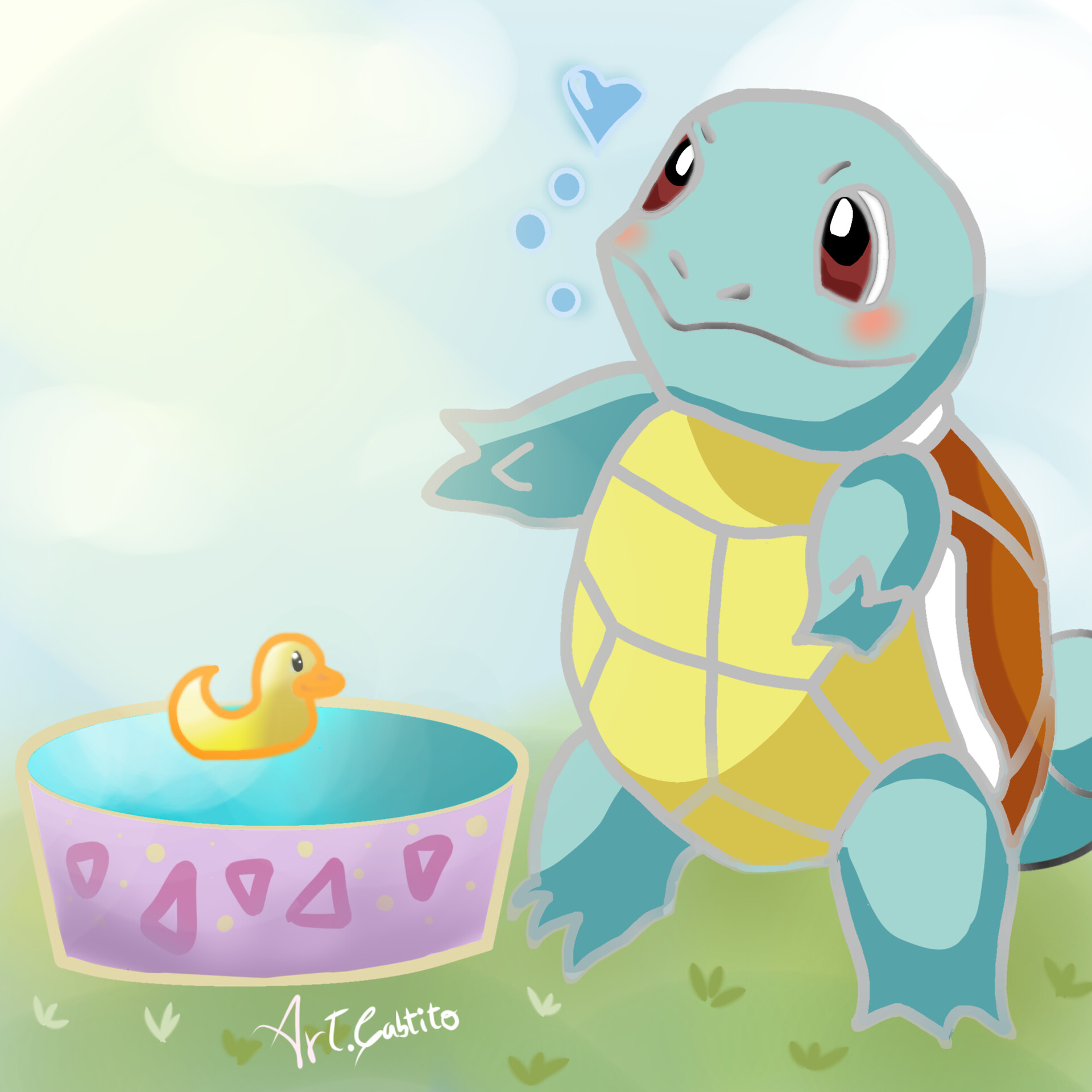 ArtStation - Pool day with Squirtle