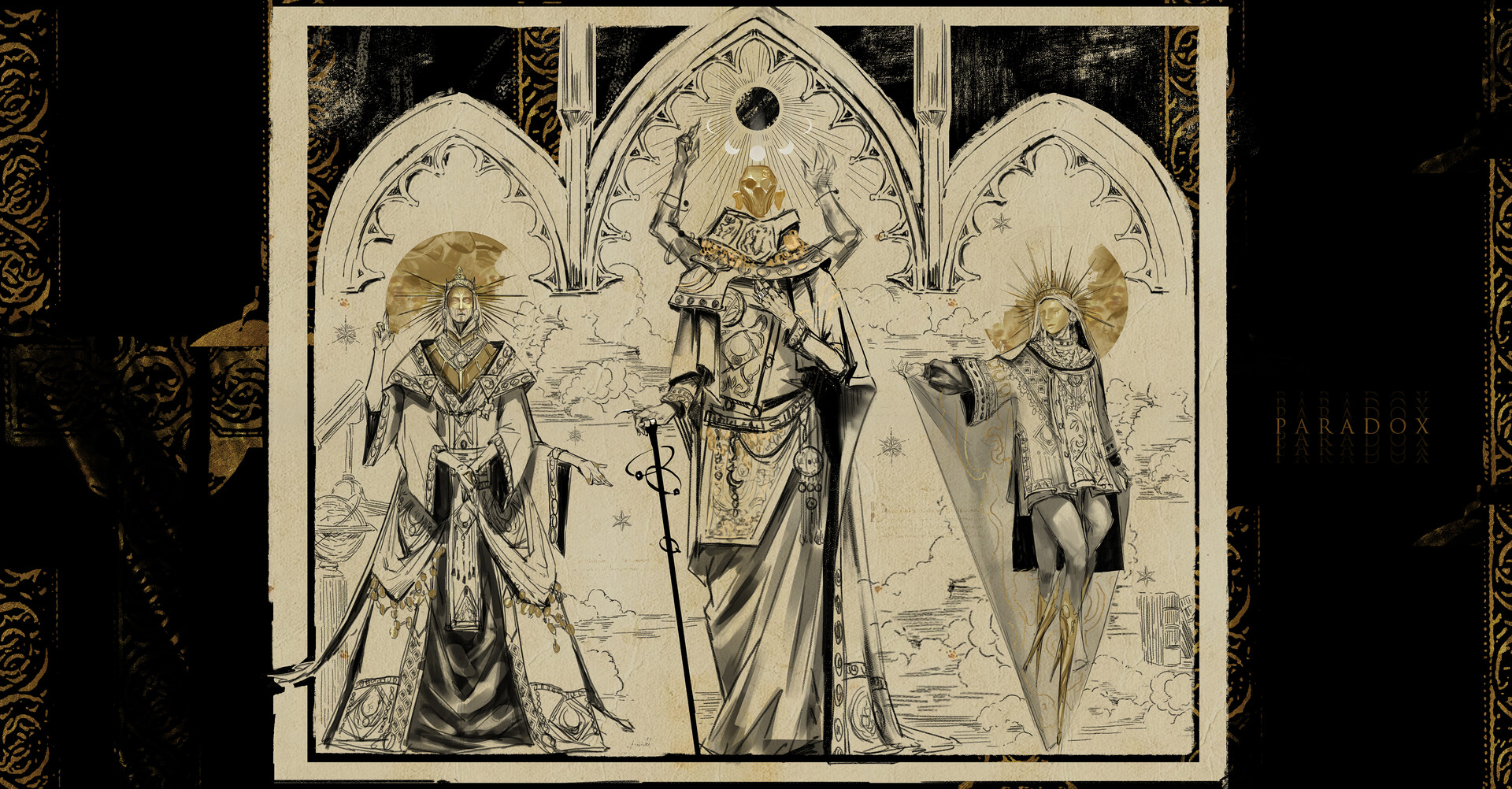 ArtStation - Paradox (character concept sketch part). 【悖论】