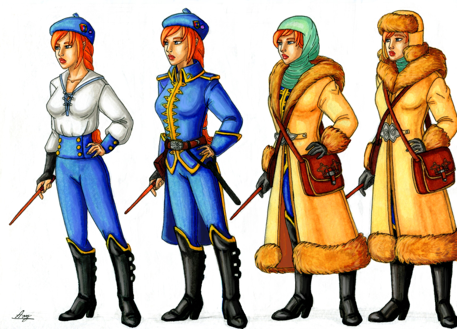 ArtStation - Sketch 1. Military wizard uniform (steampunk)