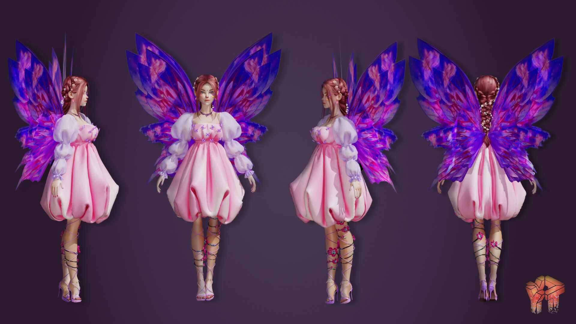 IMAKTeck-3D - Fairy-girl Game Ready Low-poly 3D model (Rigged + PBR)