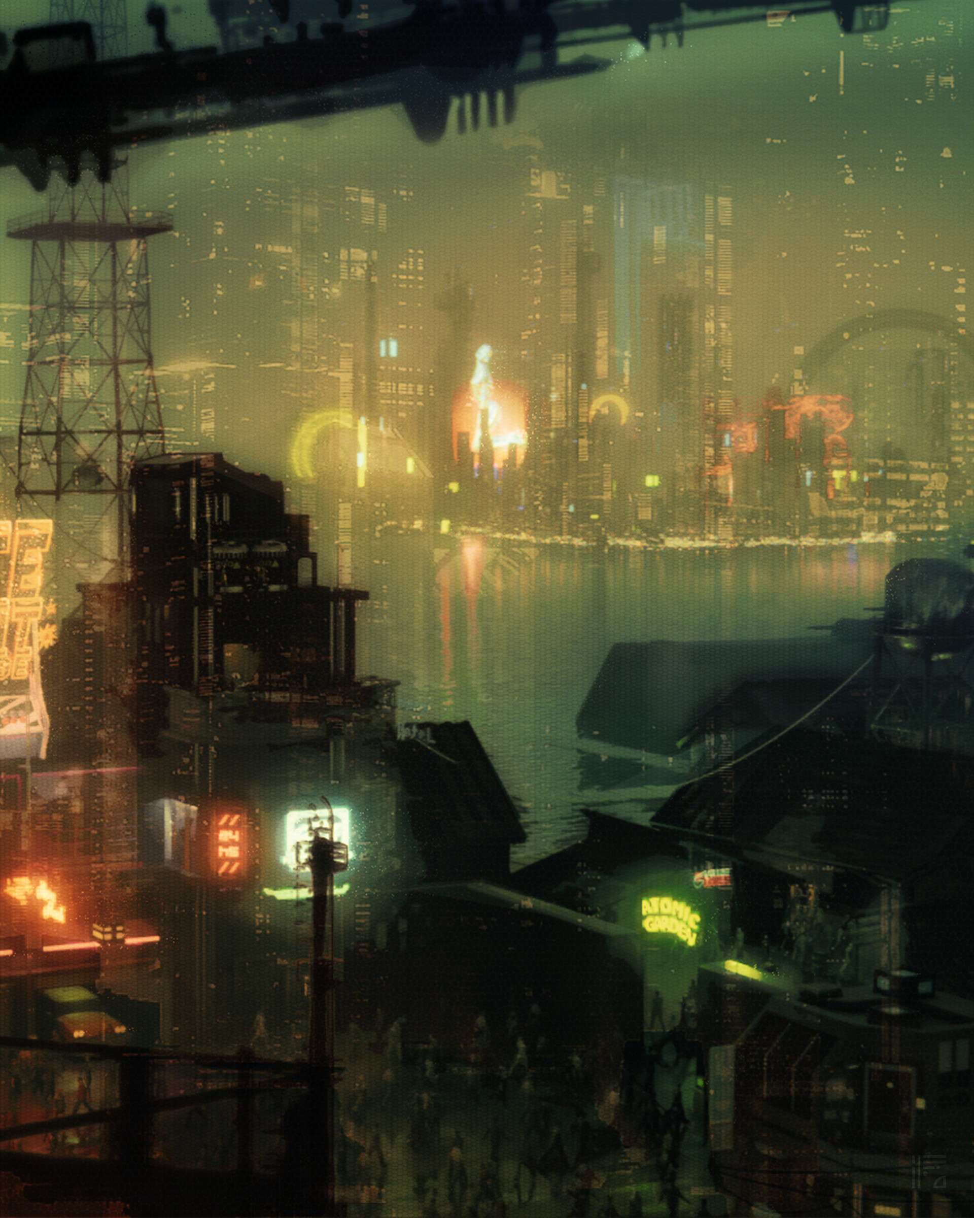 ArtStation - "PUNK TOWN'S VIEW TO MECH CITY"