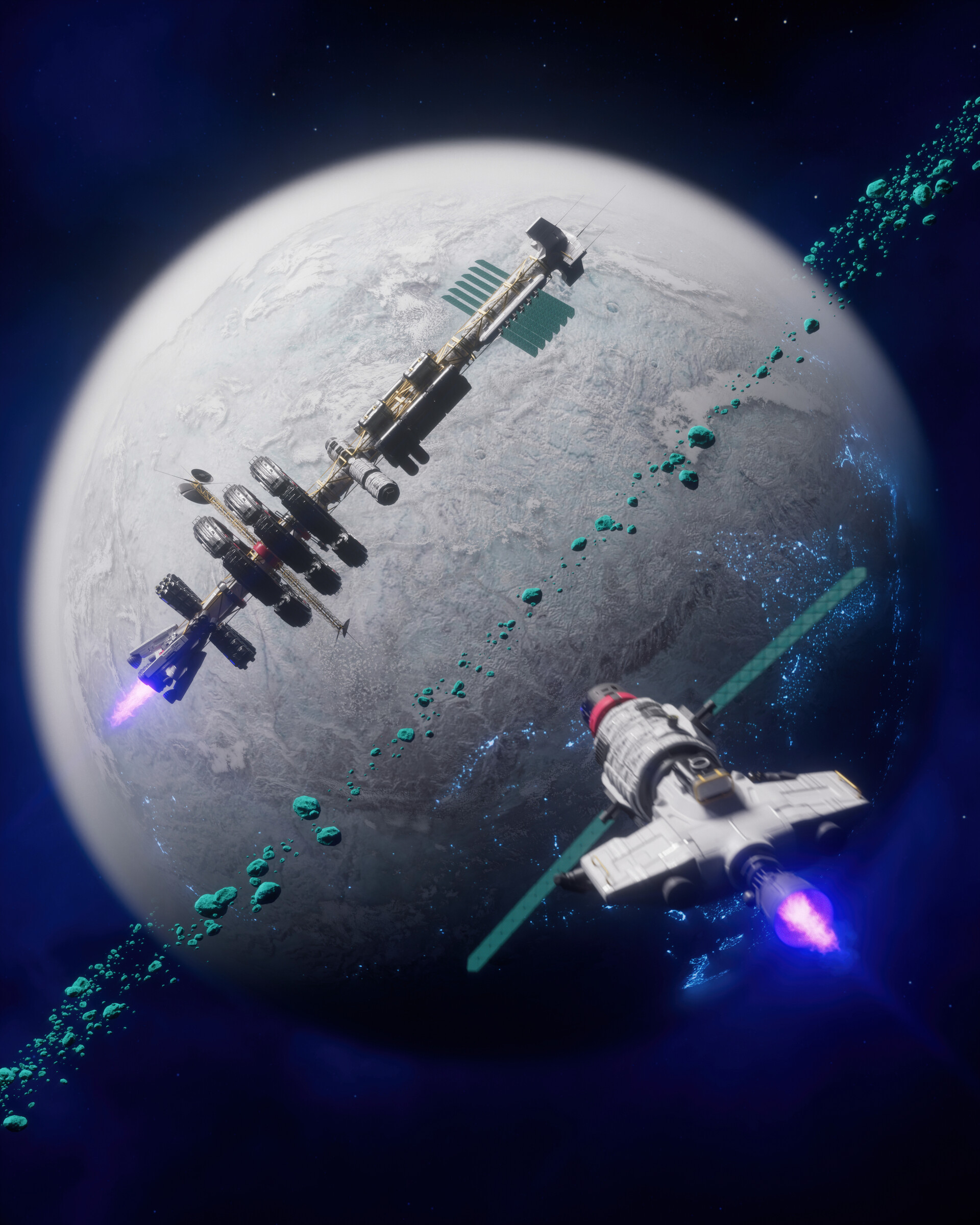 ArtStation - [Orbit] Asteroid Colony