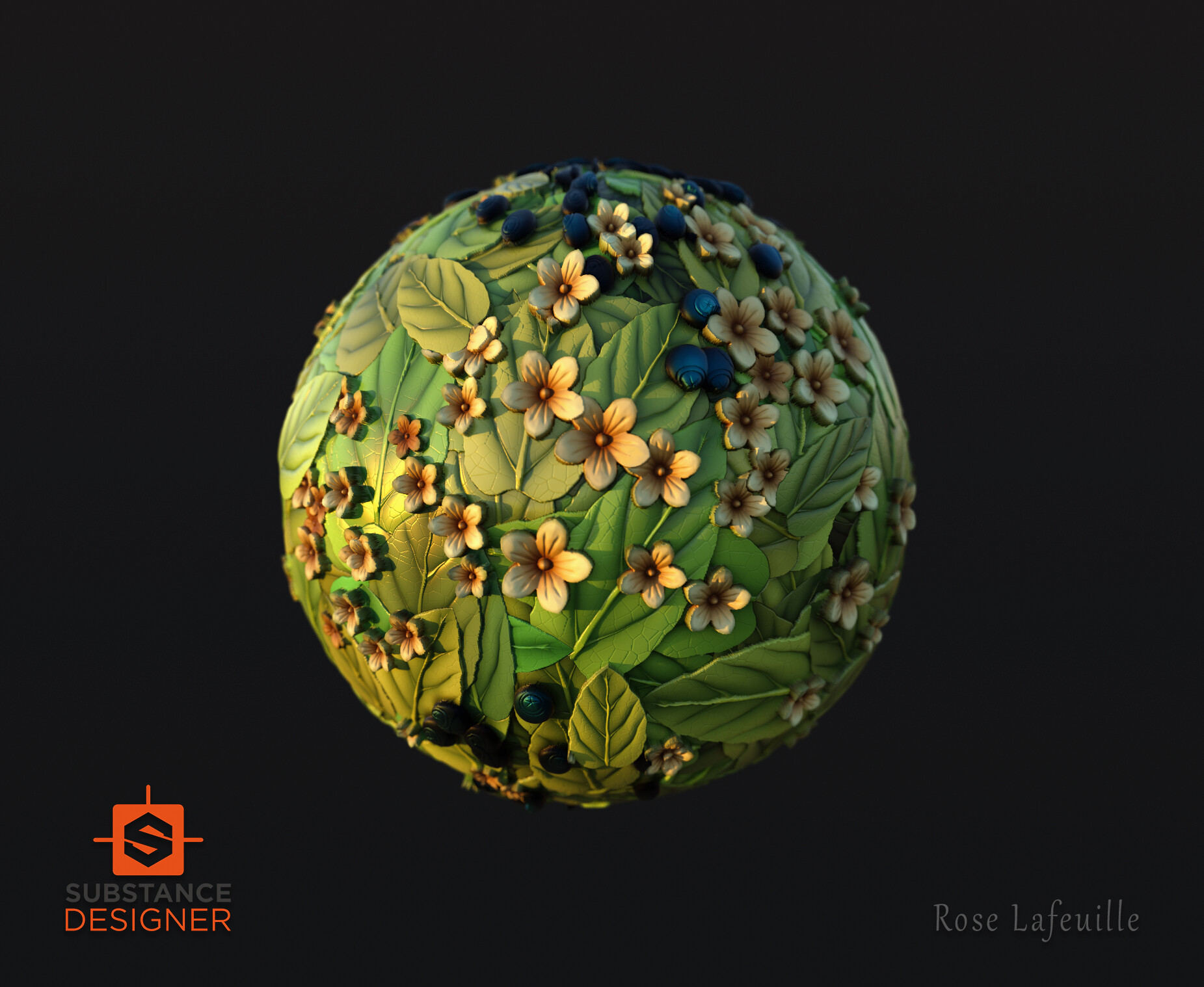 ArtStation - Stylized Flowery Bush Material