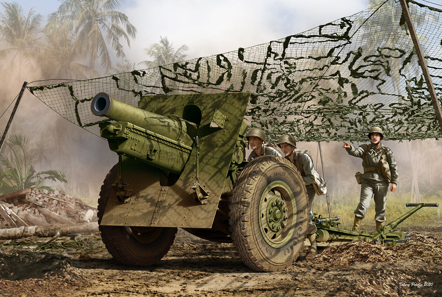 ArtStation - US m1918 155mm howitzer (box art for Das Werk)