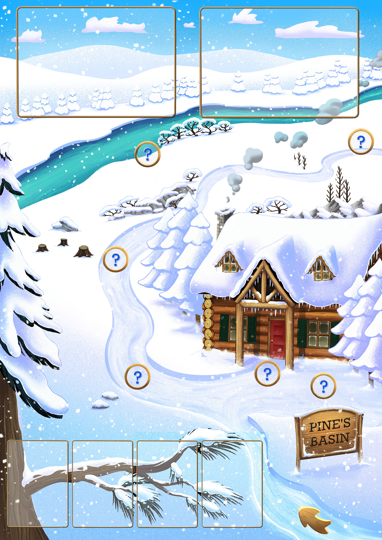 ArtStation - snowy cabin