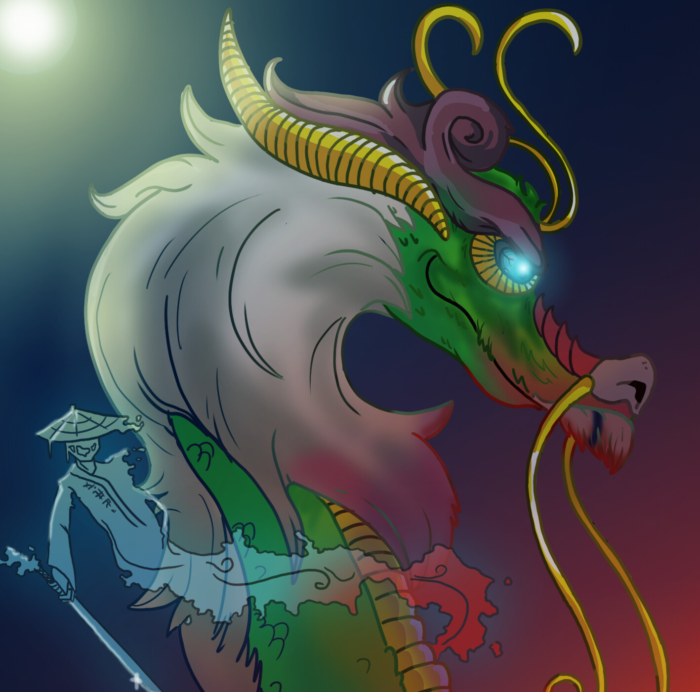 ArtStation - a Ghost riding a Dragon into Combat