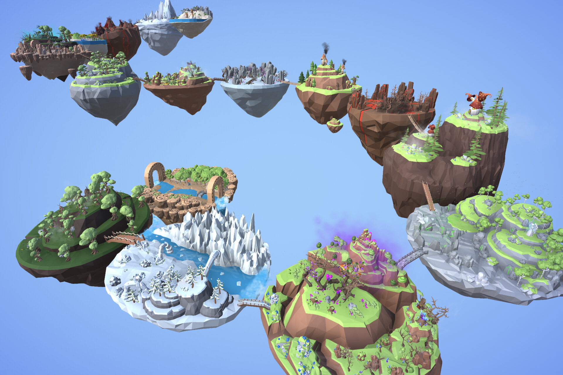 ArtStation - Low Poly Flying Islands Nature