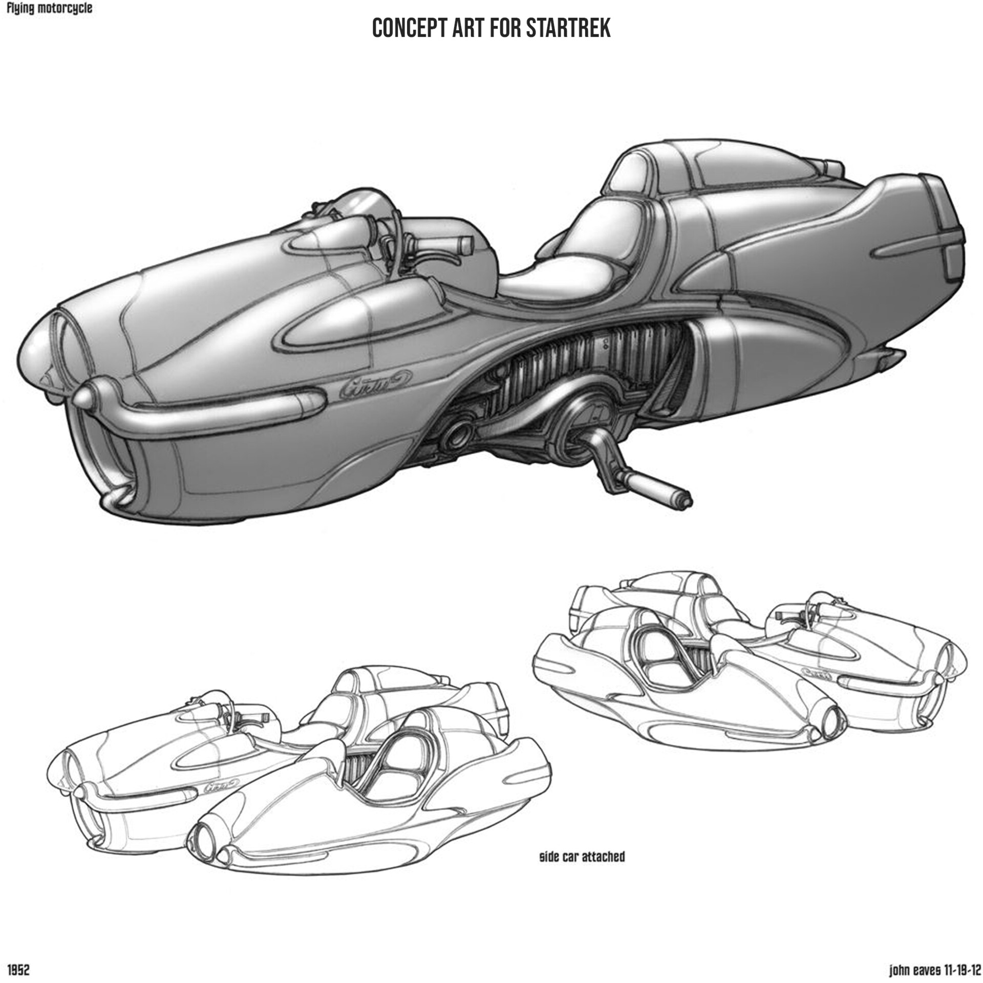 Futuristic Flying Motorcycle