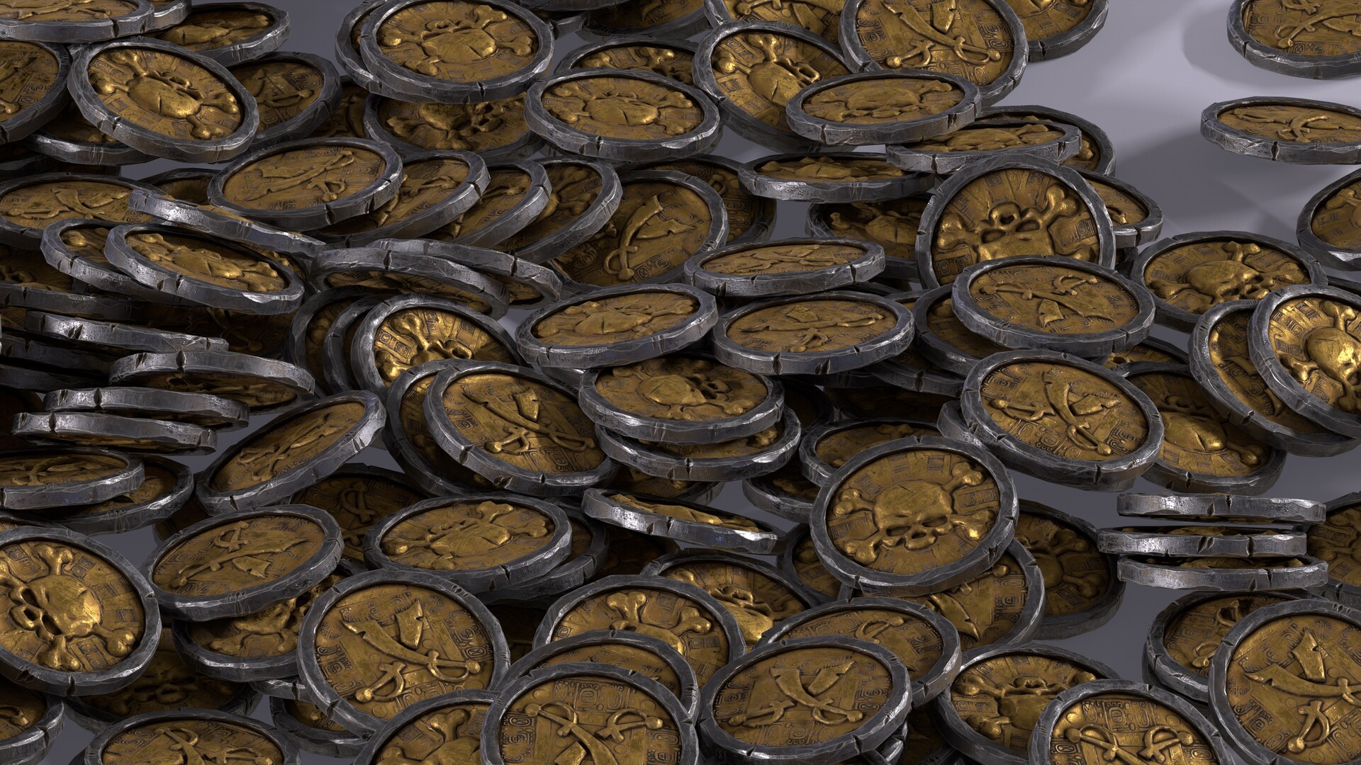 ArtStation - Stacked Stylized Pirate Coins