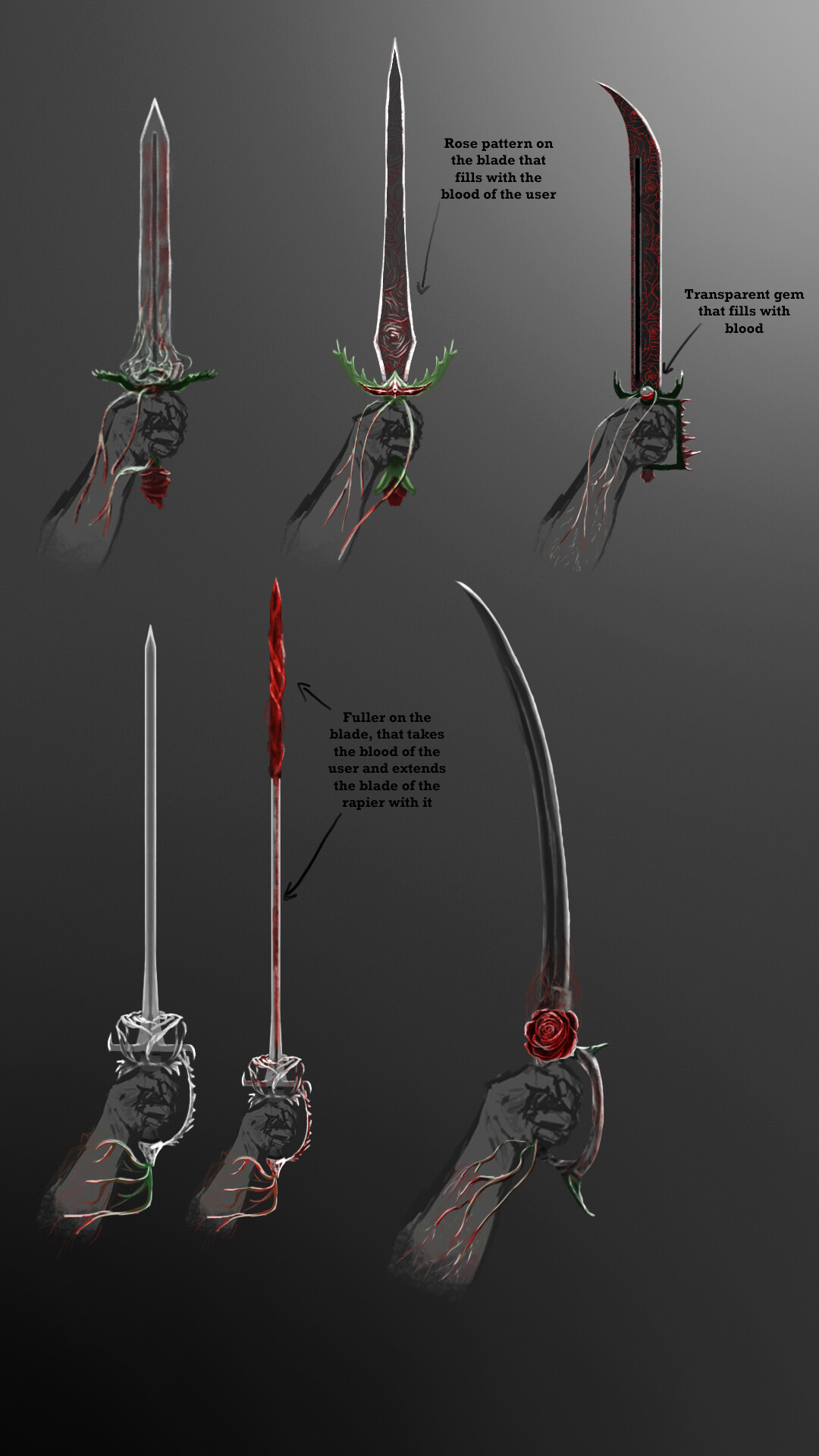 ArtStation - Rose themed blade concept