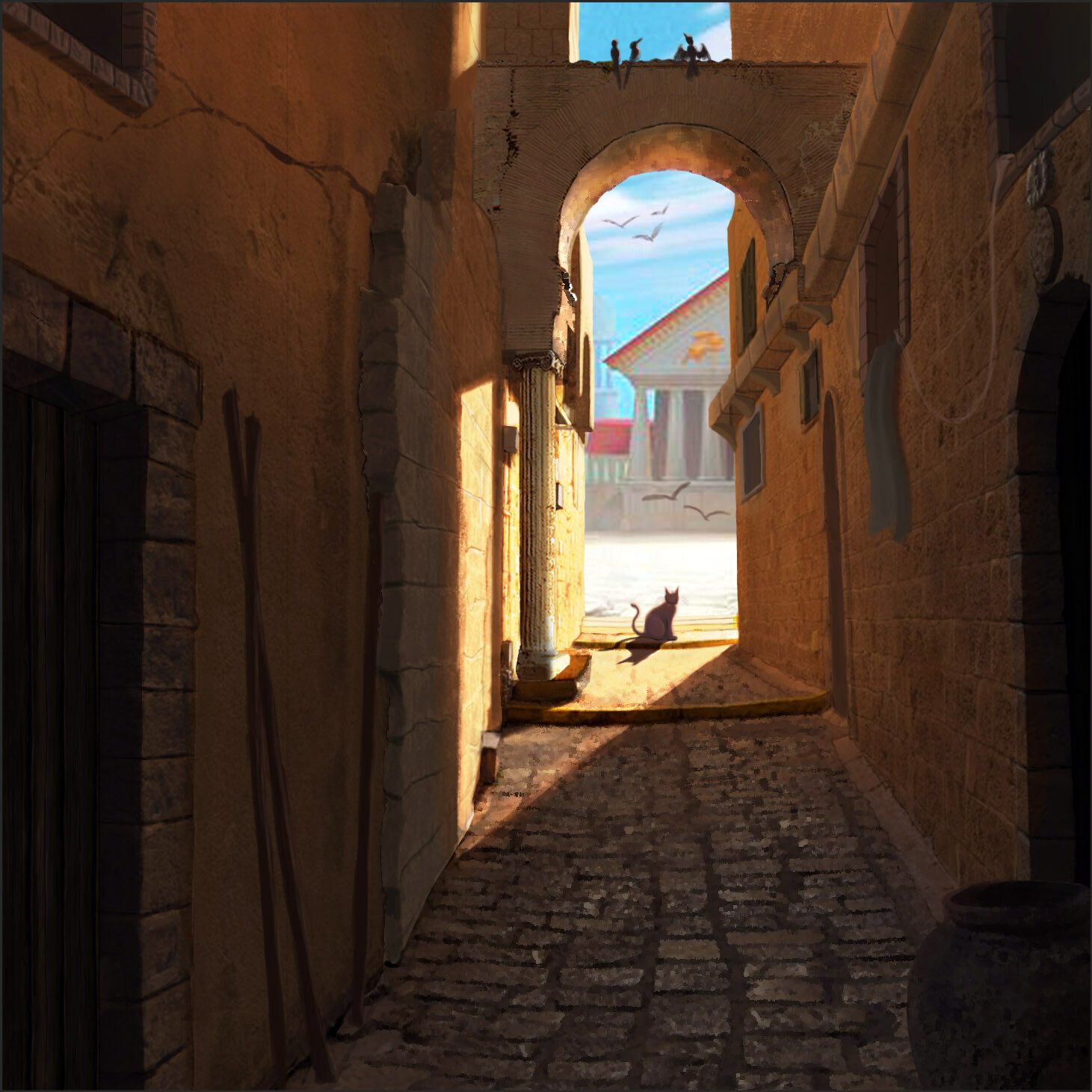 ArtStation - Ancient roman alley