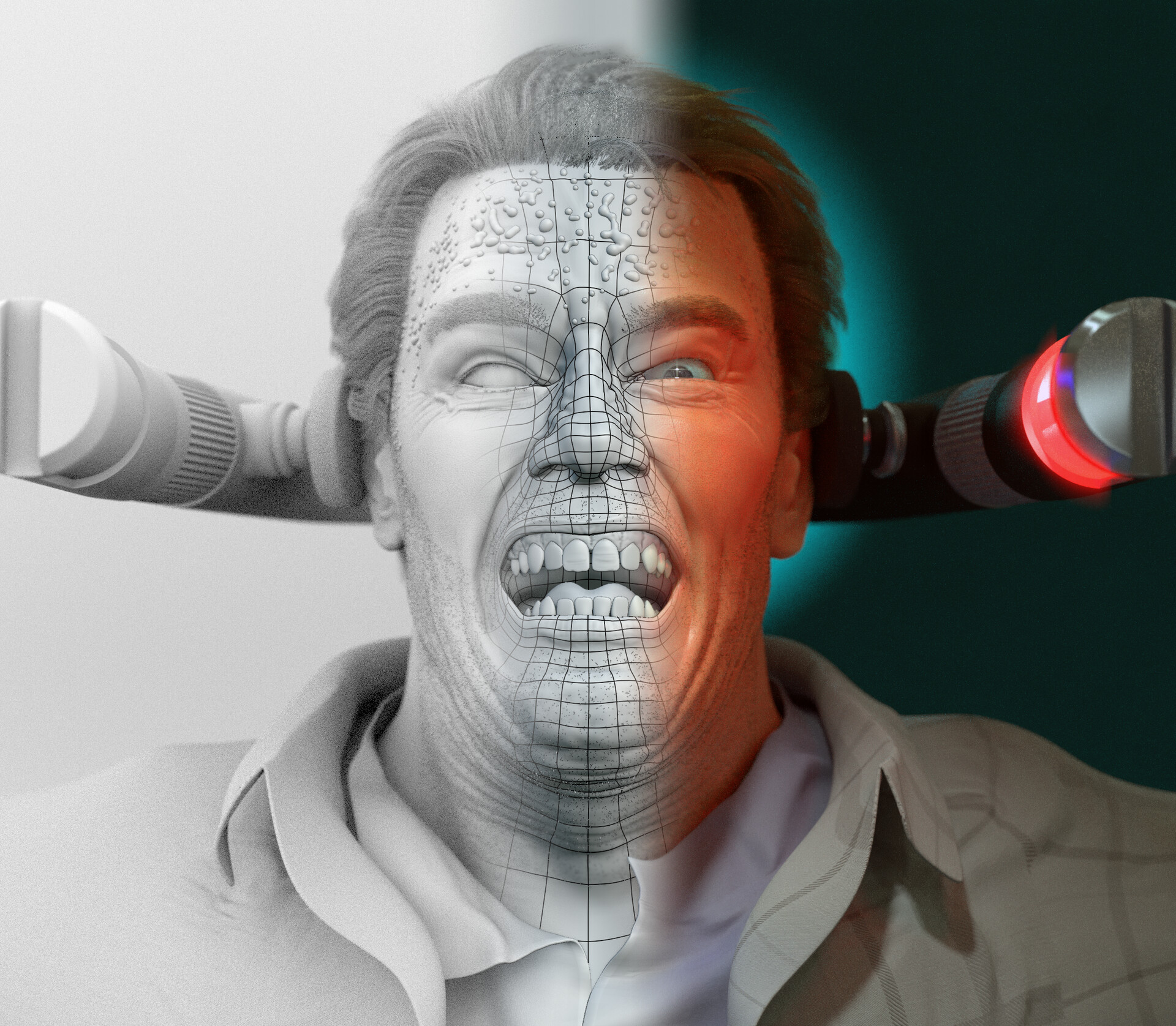 Gareth Mee - WIP of Arnold Schwarzenegger as Douglas Quaid in Total Recall.