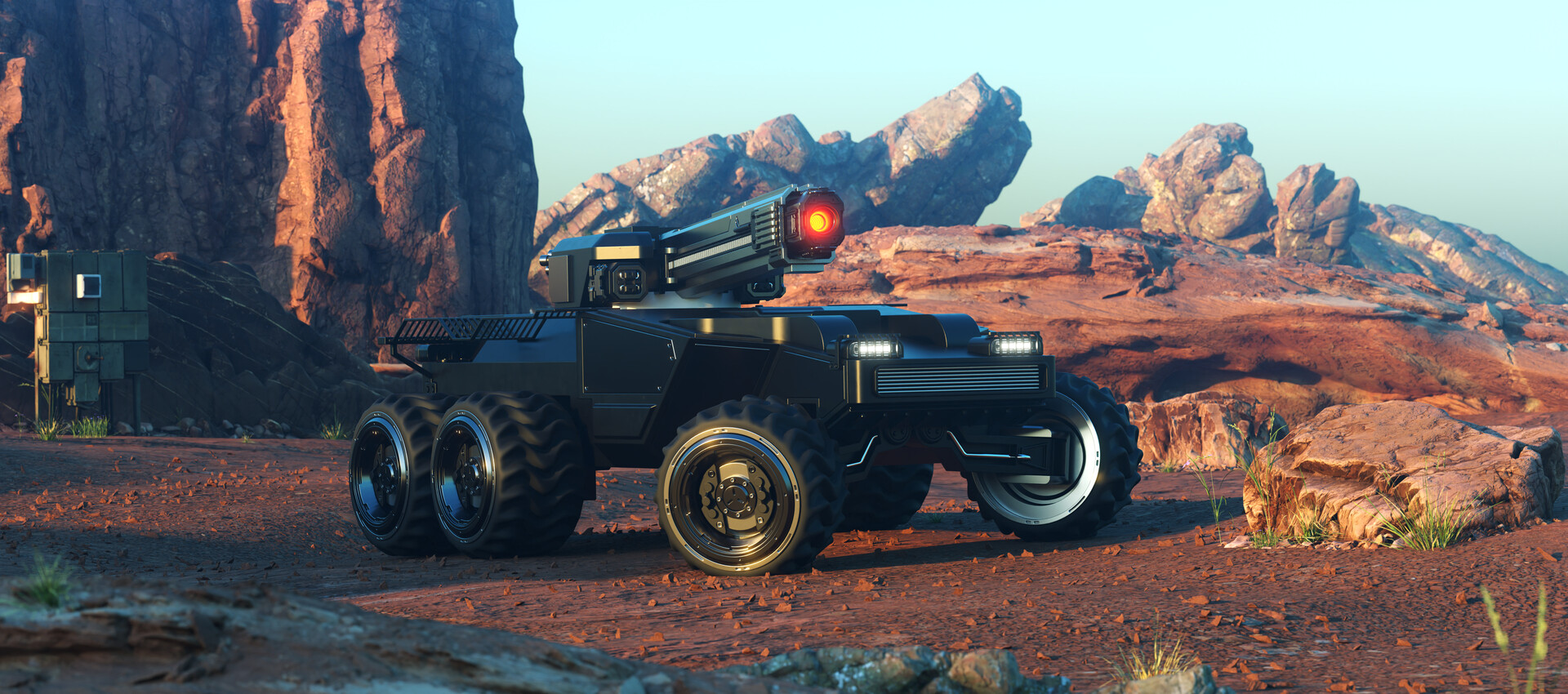 ArtStation - Sci Fi Wheeled Armoured Tank