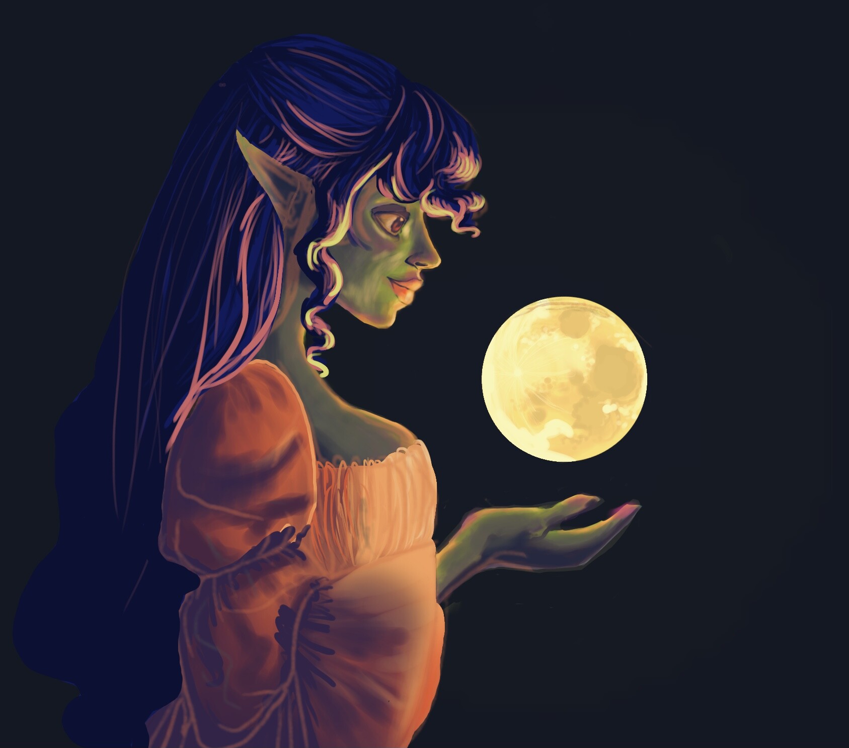 ArtStation - Elf and Moon (Unfinished)
