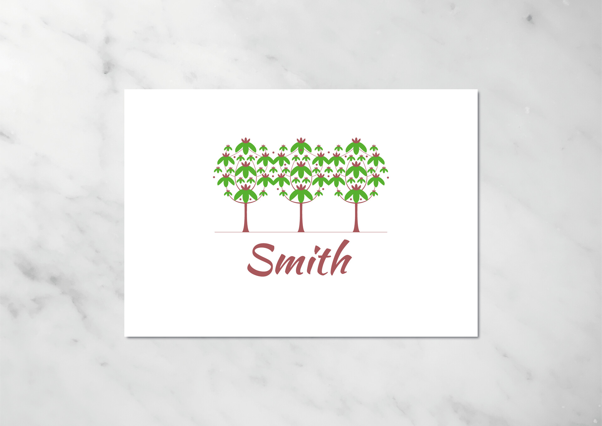 ArtStation - Date Tree Note Card with Family Name