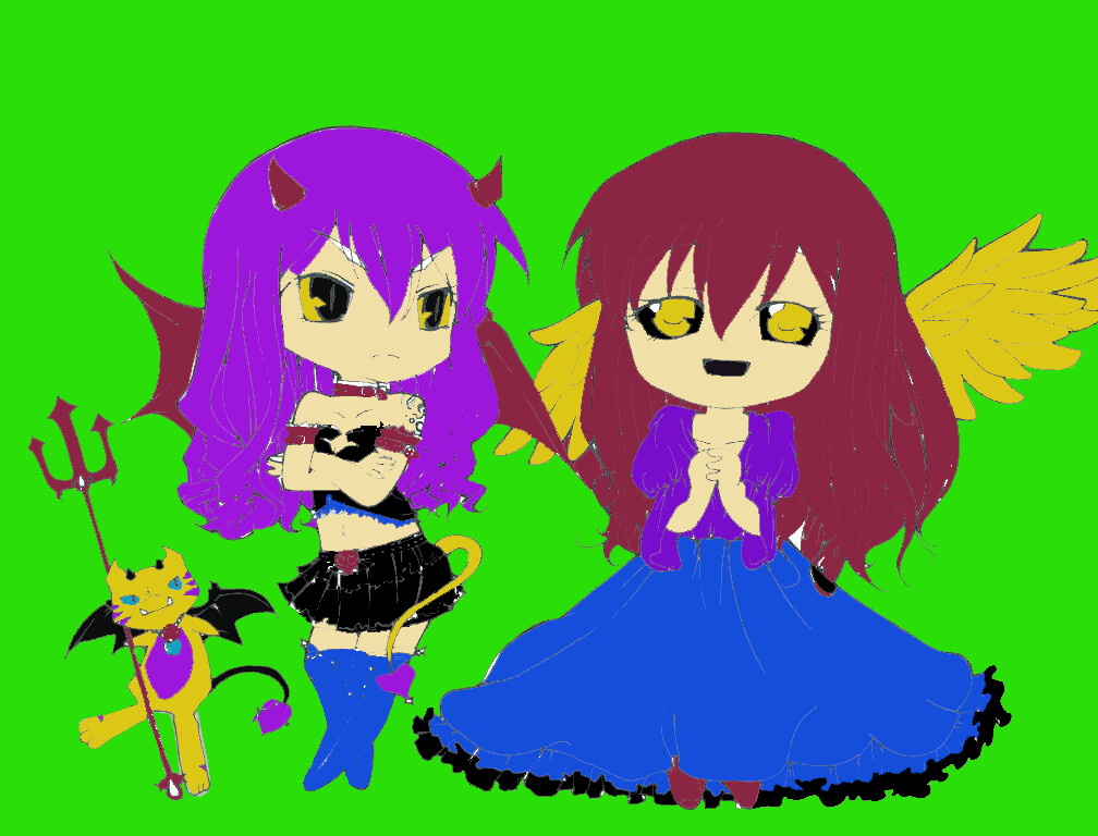 ArtStation - Micka and Nyssa, devil and angle twins