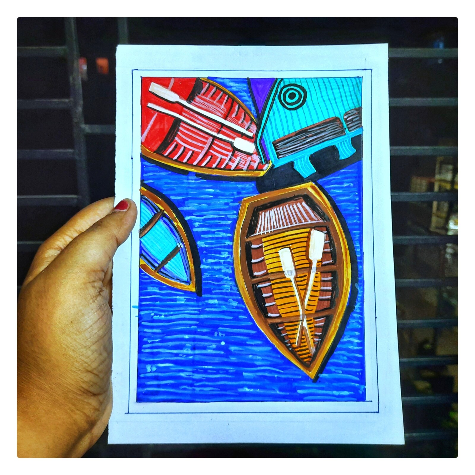 Meheli Roy - Traditional Aesthetic boat painting