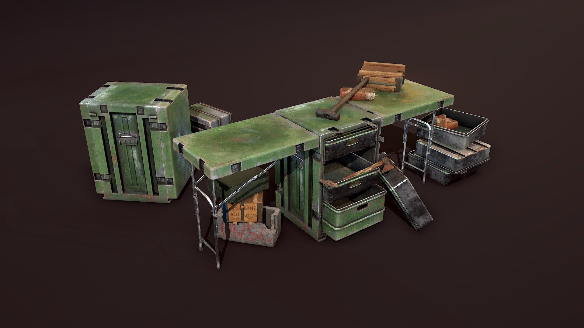 ArtStation - Metal military table