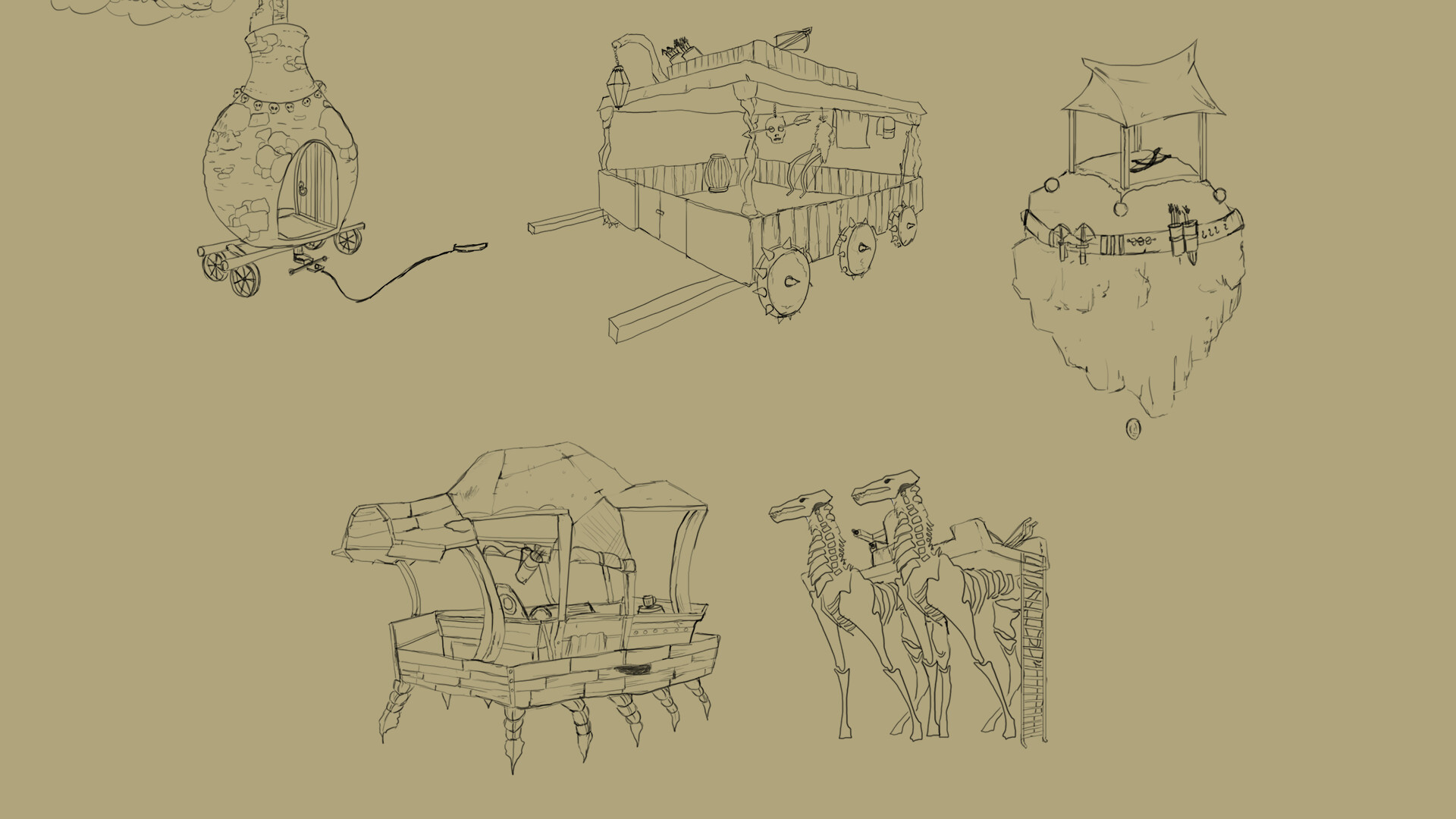 ArtStation - Goblin cart- Concept Sketches