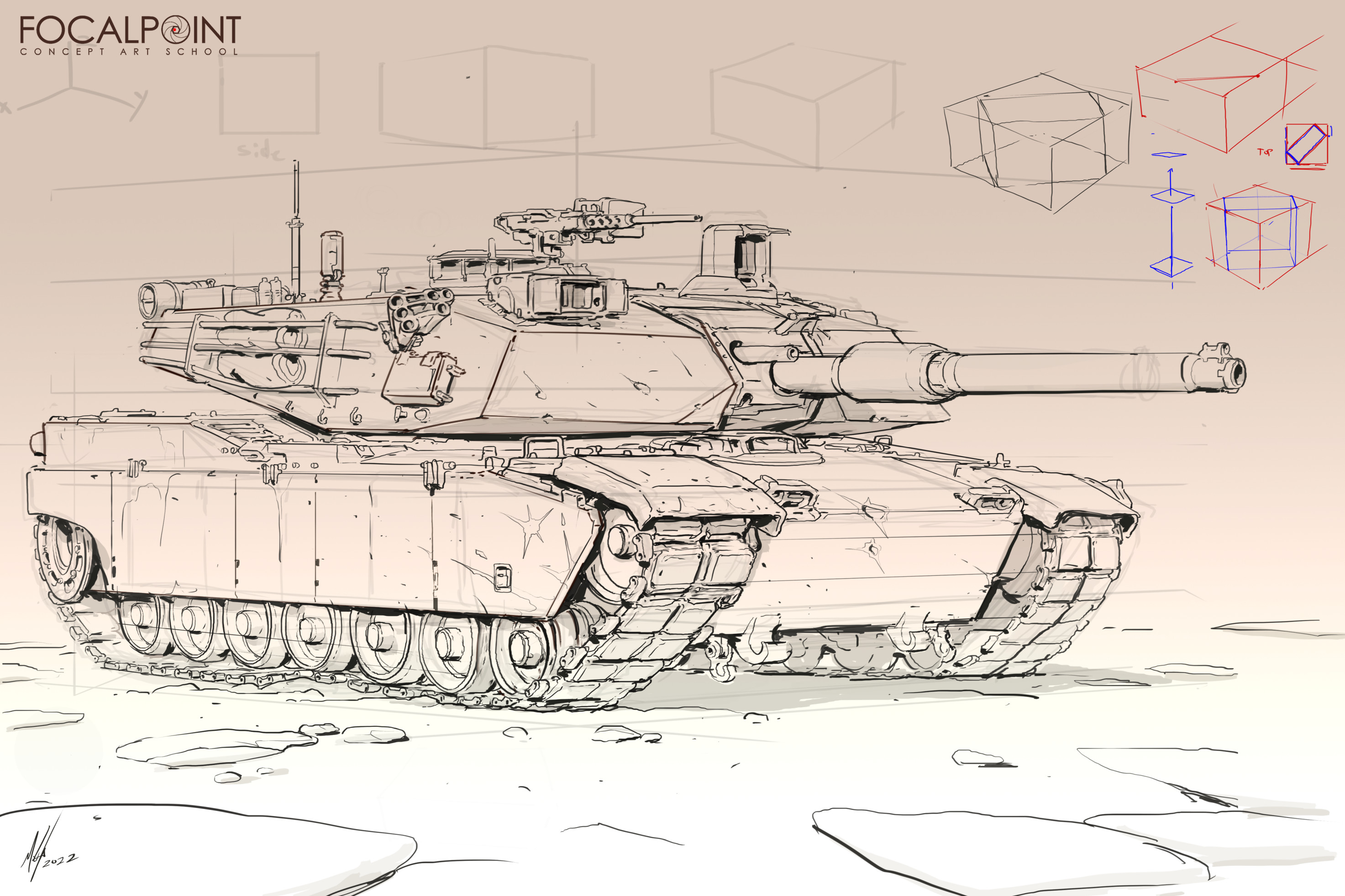 M1 Abrams Tank Drawing