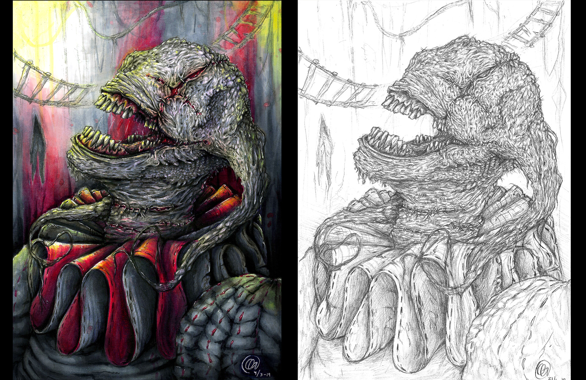 Olivia G - Collection of Creatures (Traditional art)