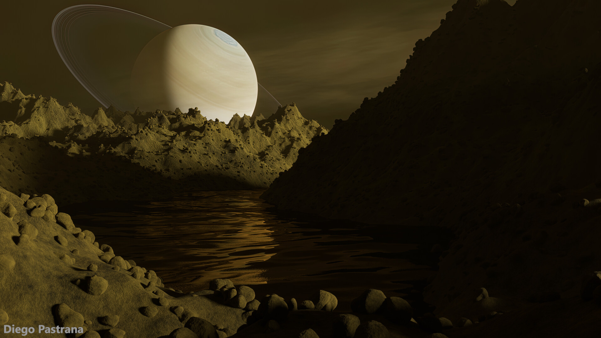 Titan Moon Surface