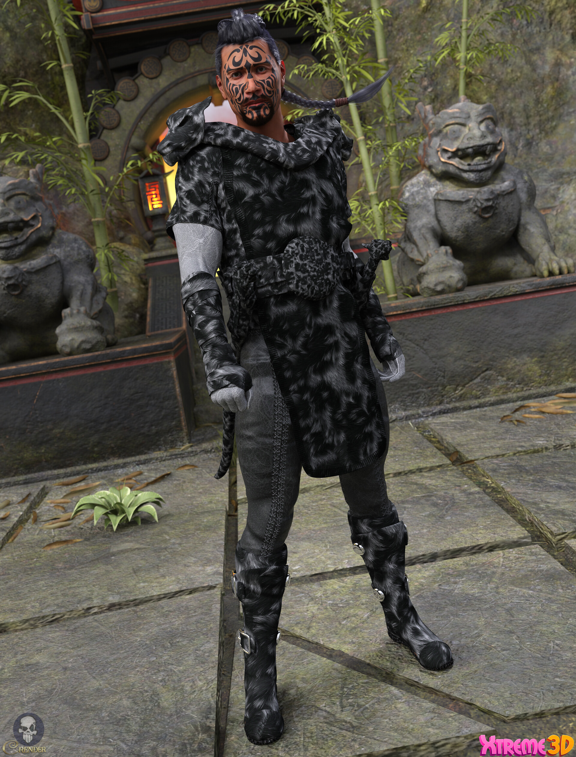 Xtreme3D Studio - Lyones dForce Monk Outfit & Texture Pack for G8M by Lyone