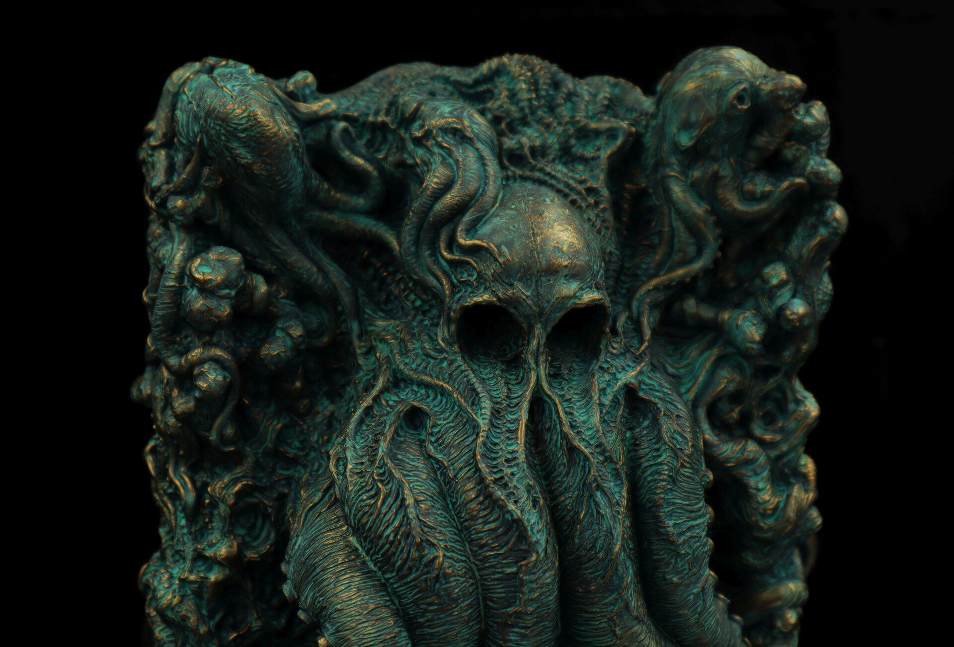 George Tsougkouzidis - Cthulhu Genesis wall plaque bronze ver.