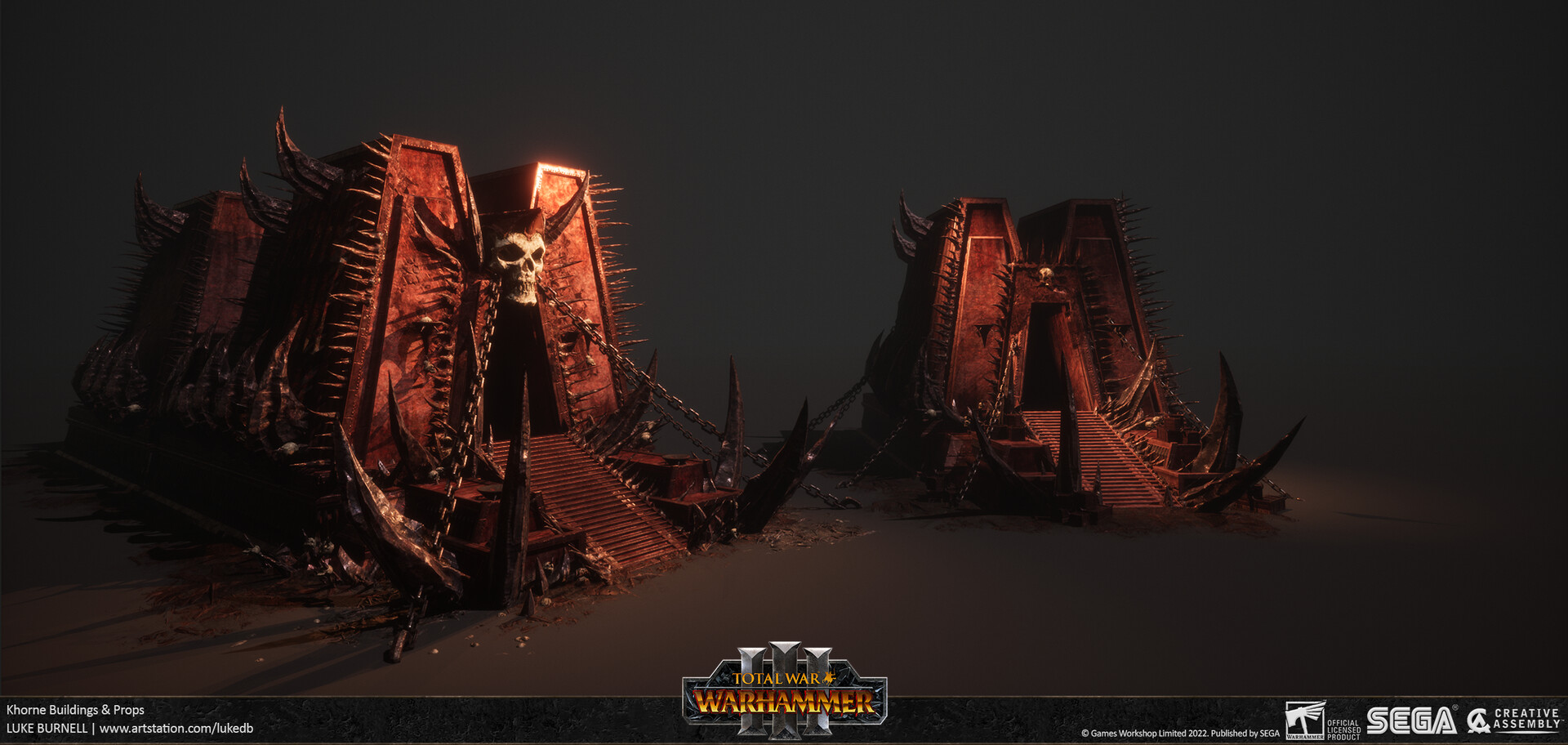Luke Burnell - Total War: Warhammer 3 - Khorne Buildings and Props