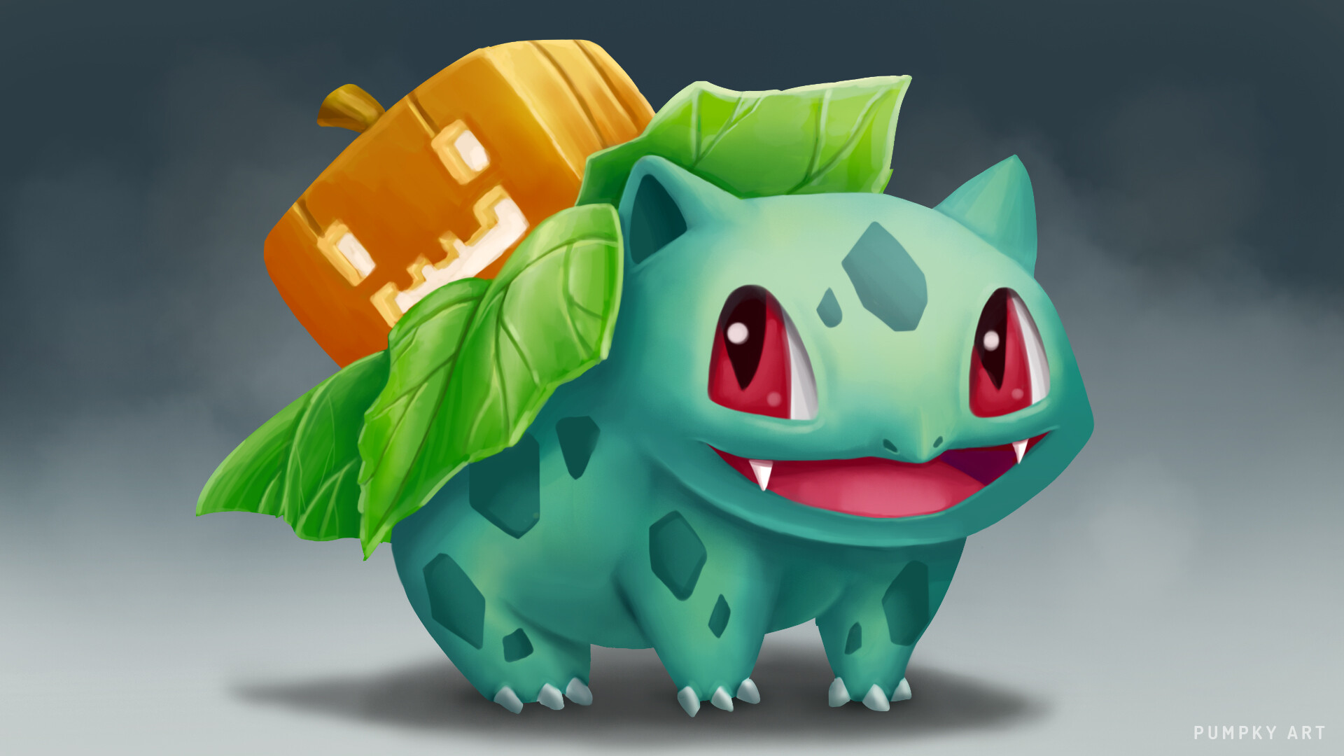 ArtStation - Ivysaur plus Pumpky