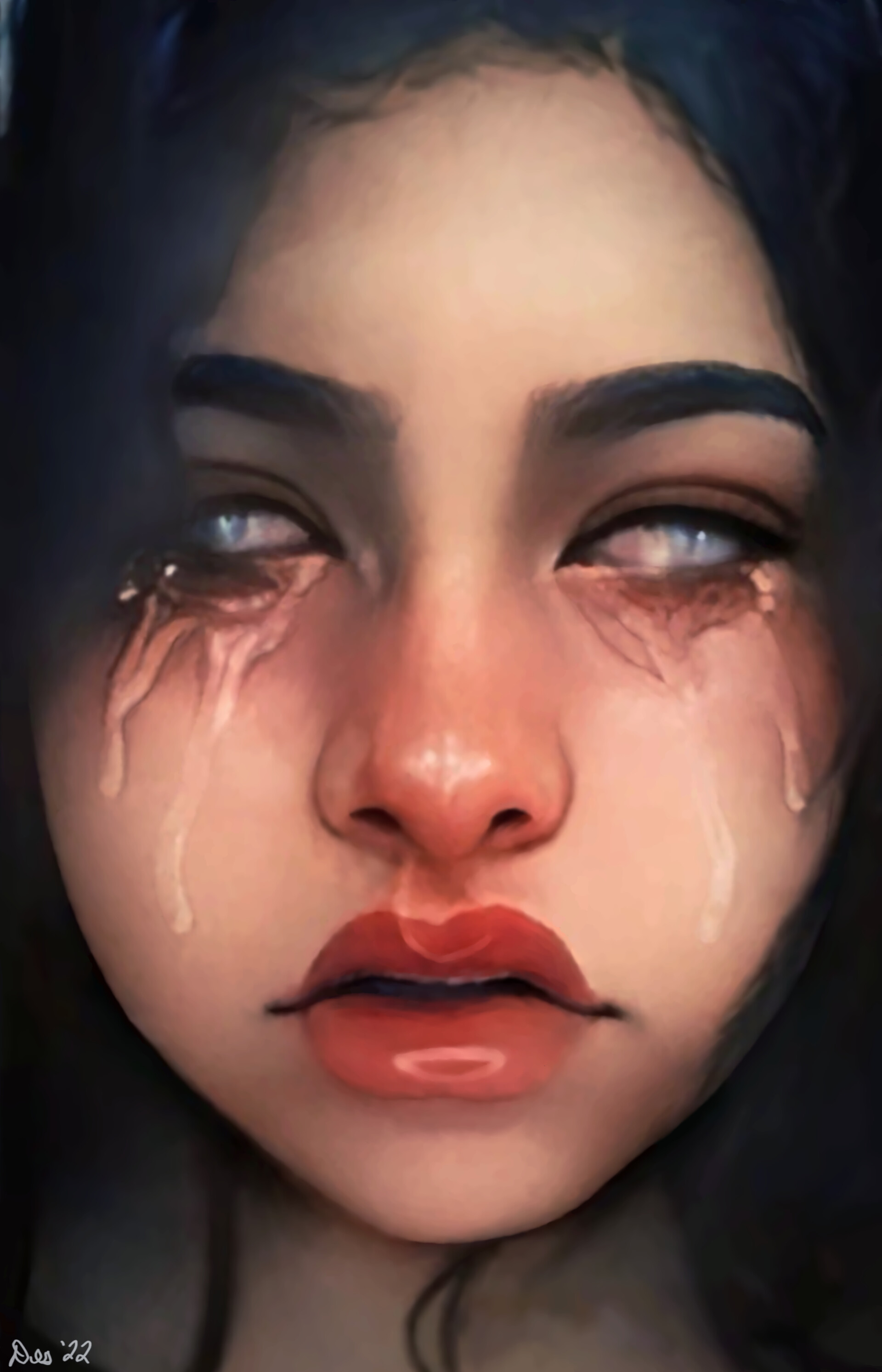 ArtStation - Portrait of a friend (creepy Instagram filter)