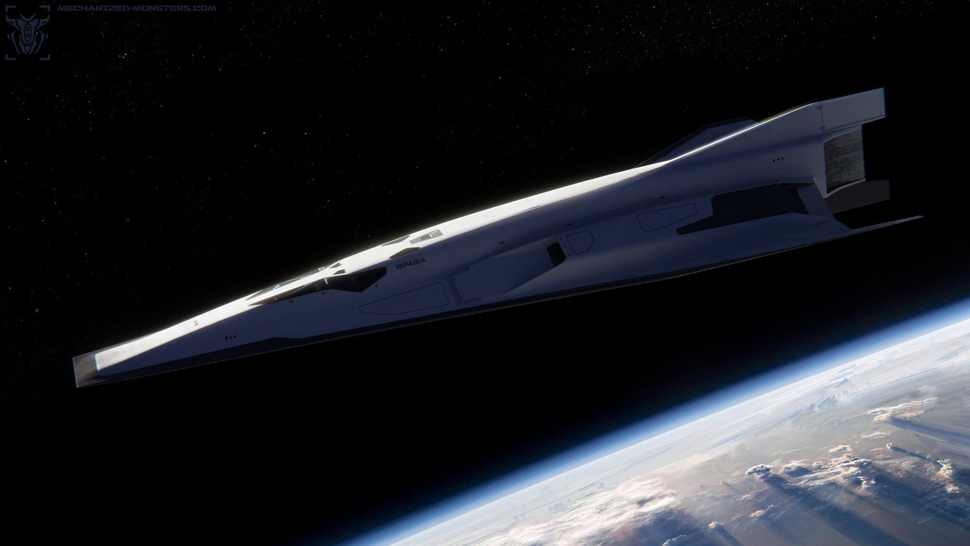 RIPARIA - Skyhook SSTO by [ MechMonster ] : r/ImaginaryStarships