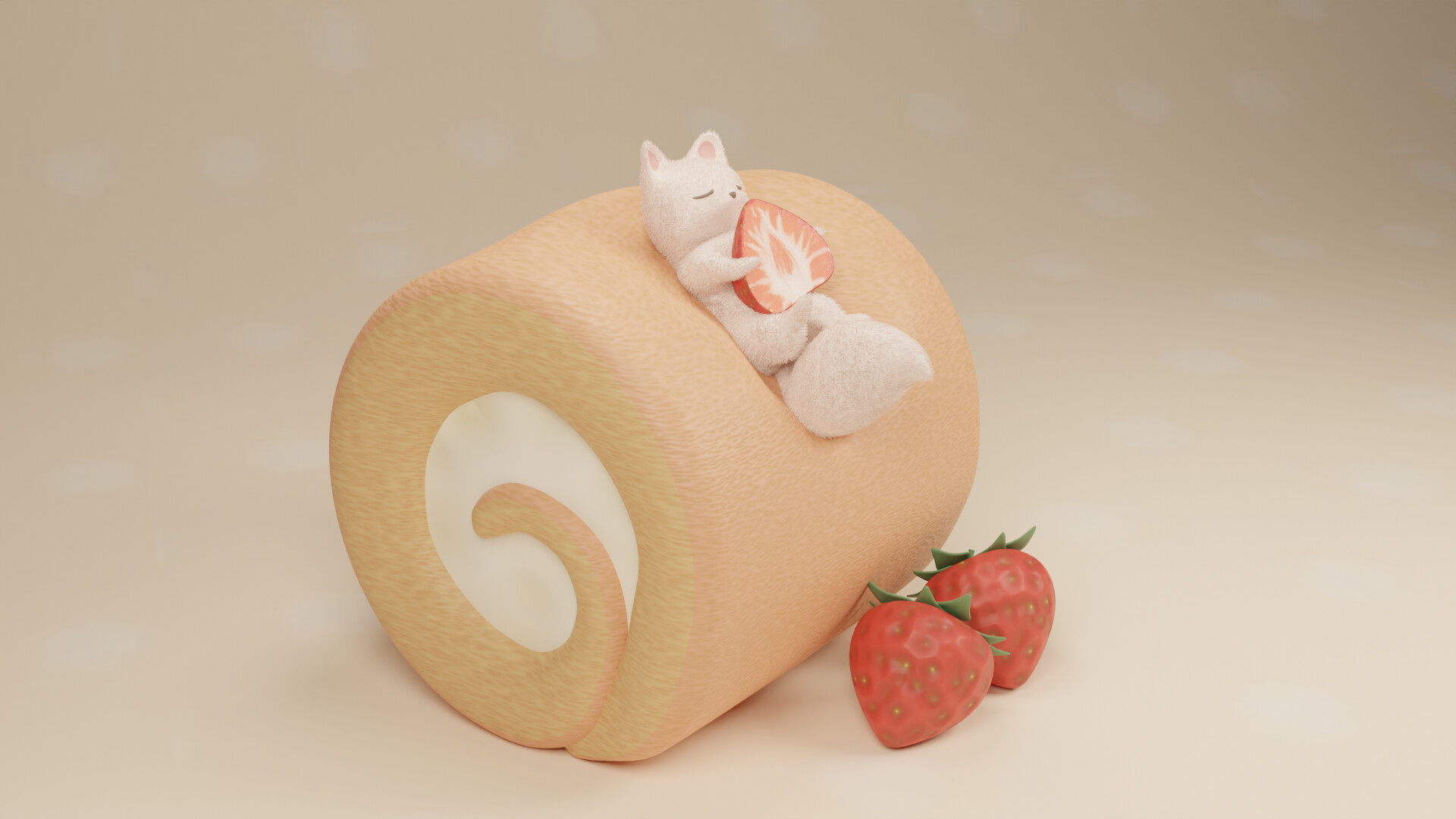 ArtStation - Fox with sweet roll