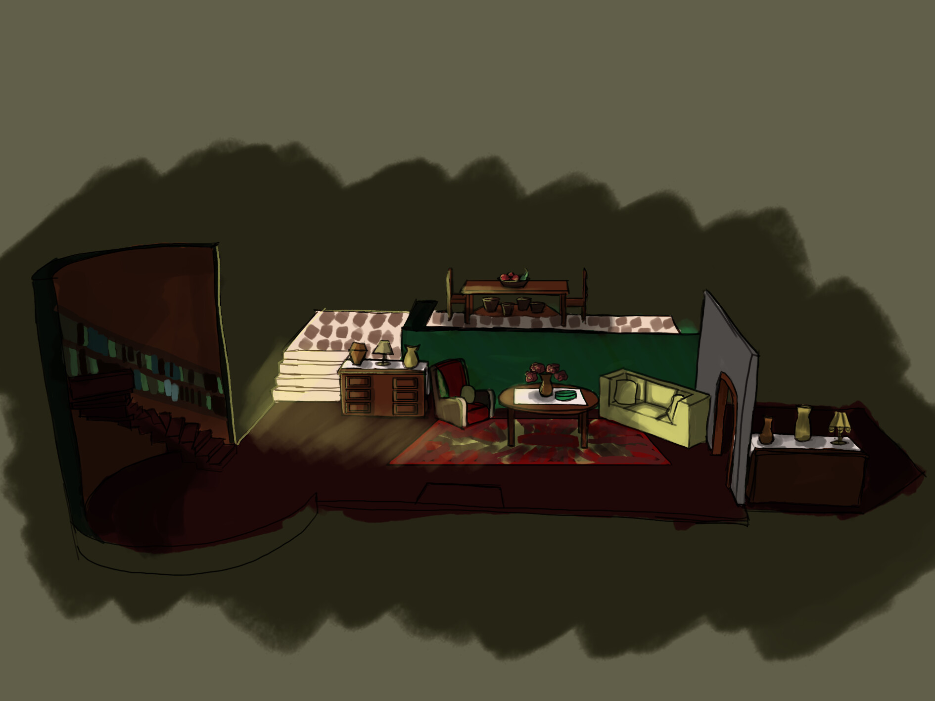 ArtStation - Murder mystery room concept