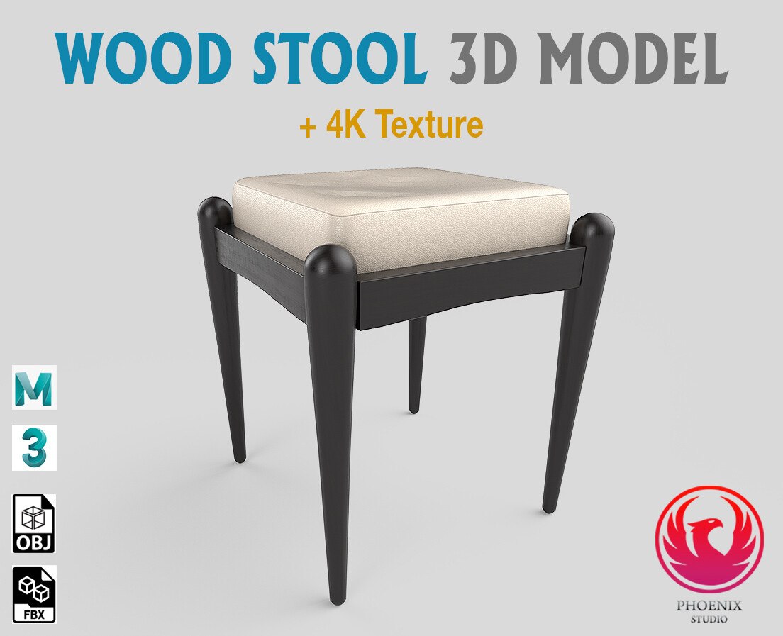 ArtStation - Stool Low-poly 3D model