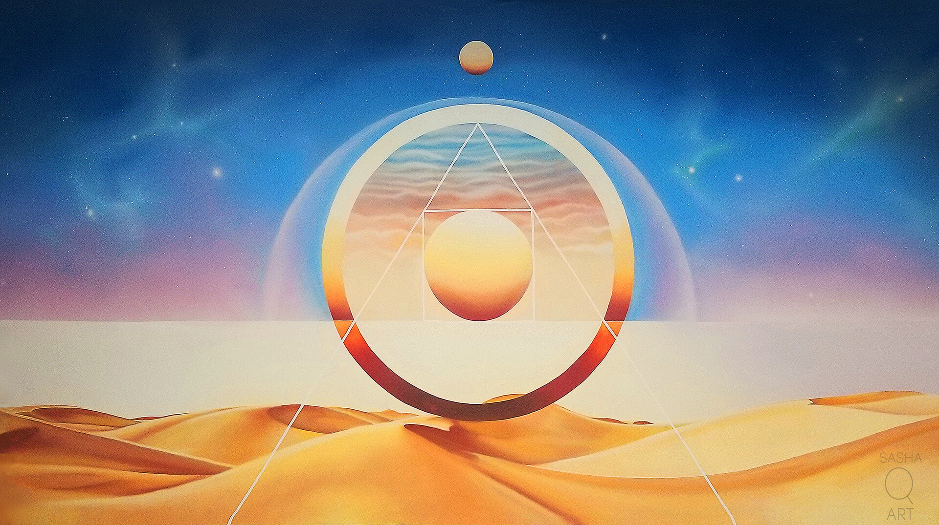 ArtStation - Abstract geometry airbrush mural series