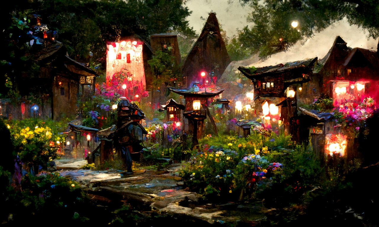 ArtStation - Ninja Village Concept Art Design Crimson Nights