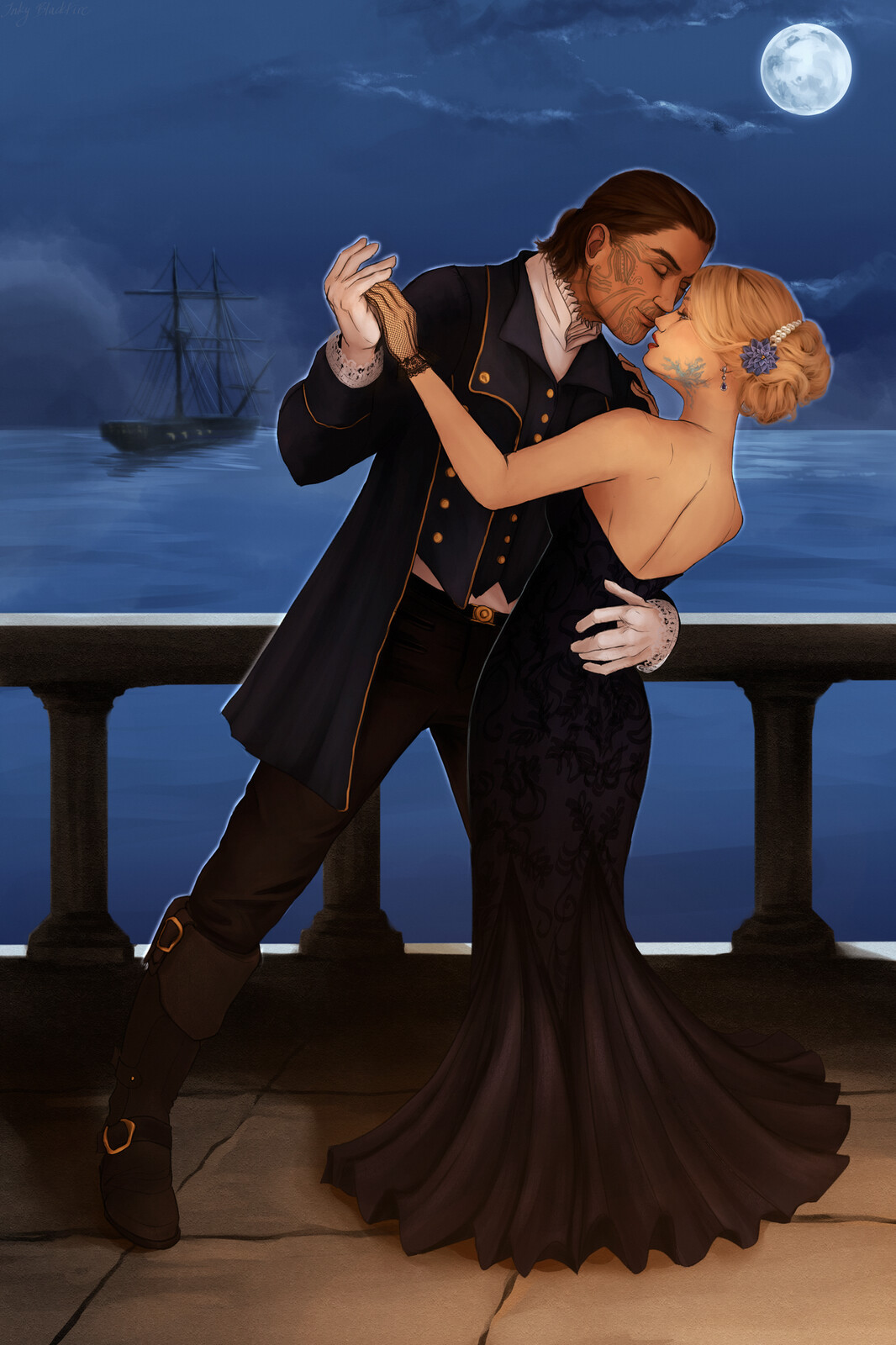 InkyBlackFire - Moonlit dance - Greedfall fanart