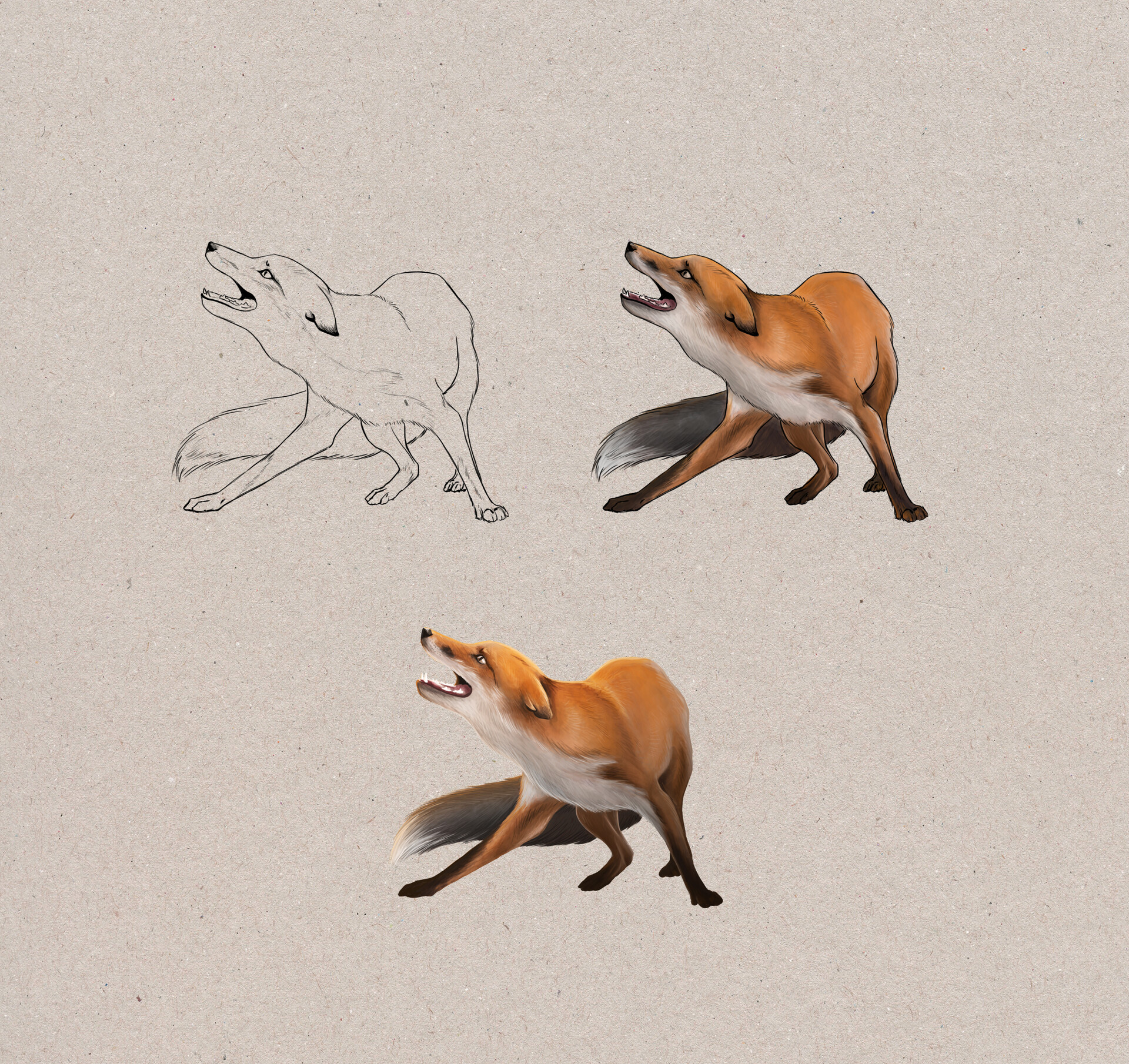 ArtStation - Scared fox